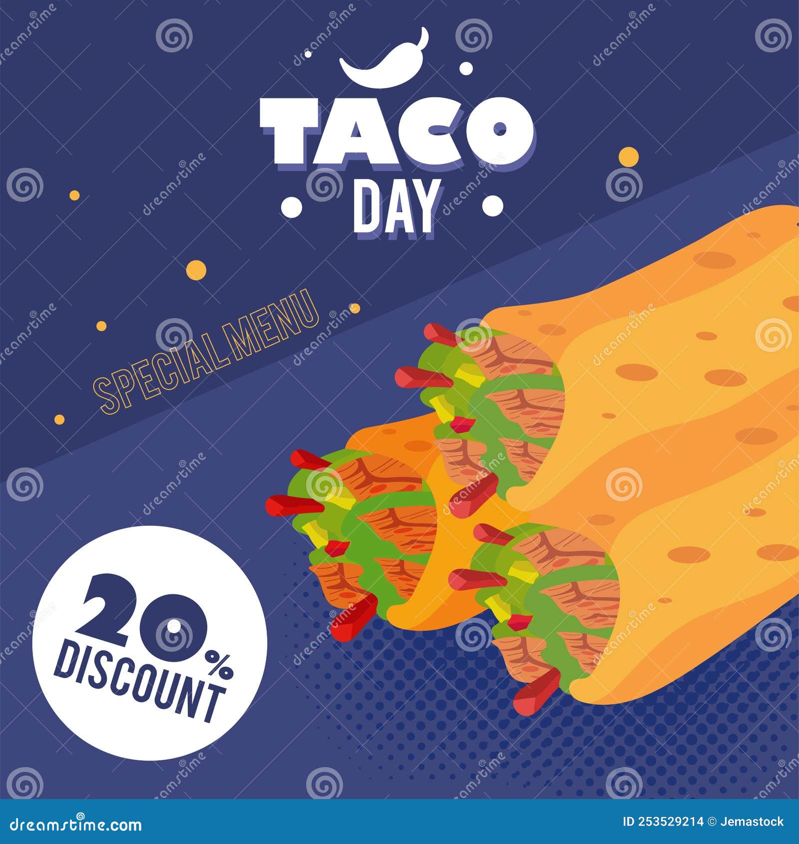 Taco day special menu stock vector. Illustration of taco - 253529214