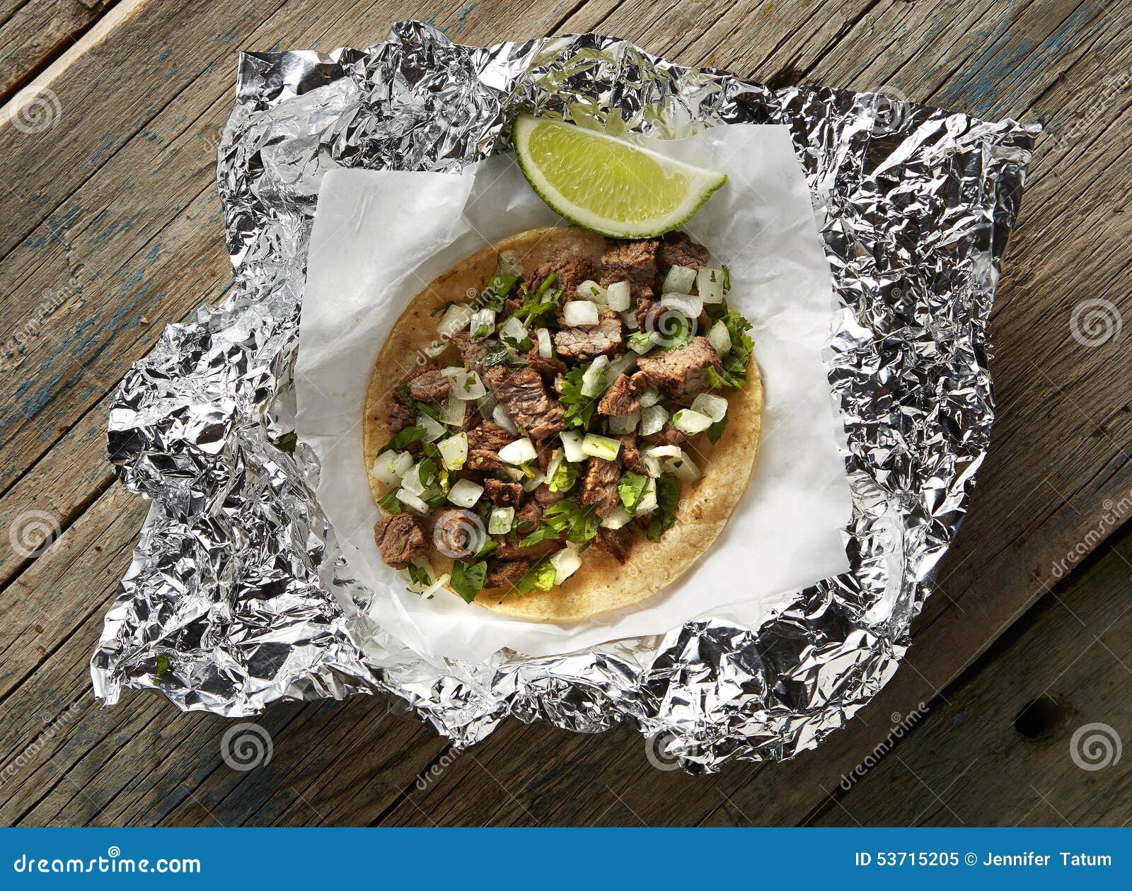 Taco Della Via Della Bistecca Immagine Stock - Immagine di cuore, calce ...