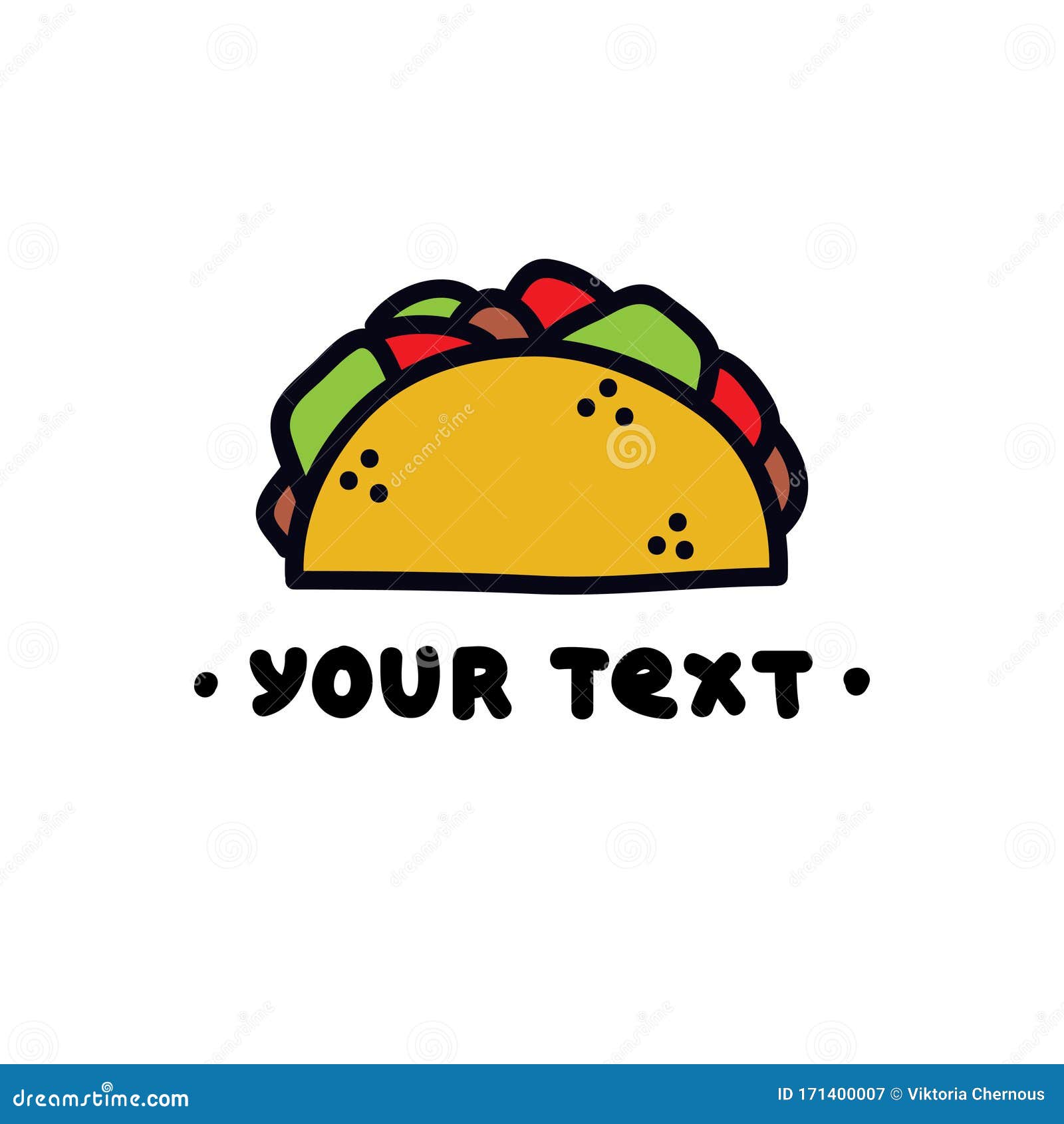Taco Doodle Icon, Vector Illustration Stock Illustration - Illustration ...