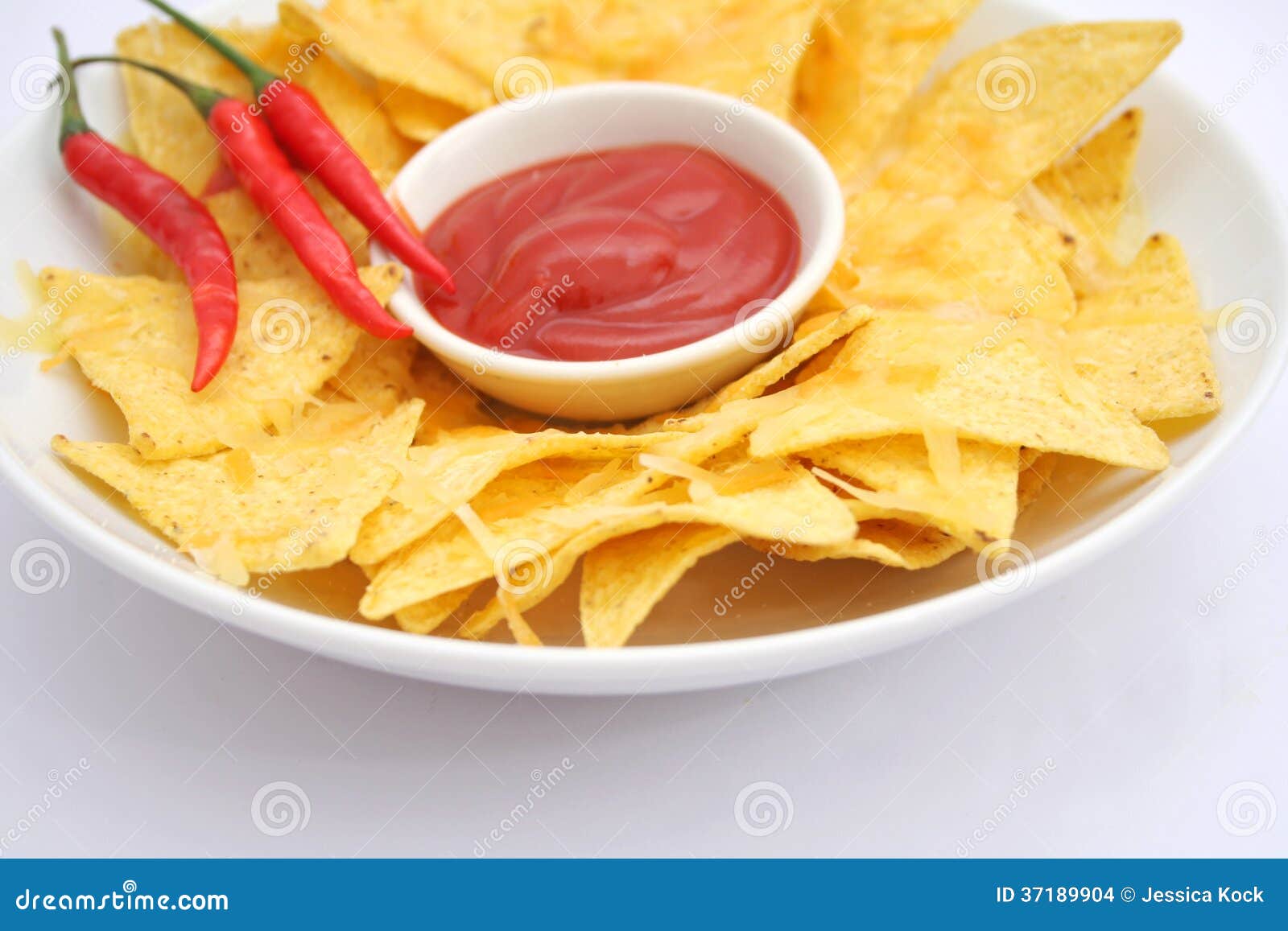 Taco ships with salsa stock photo. Image of taco, starter - 37189904