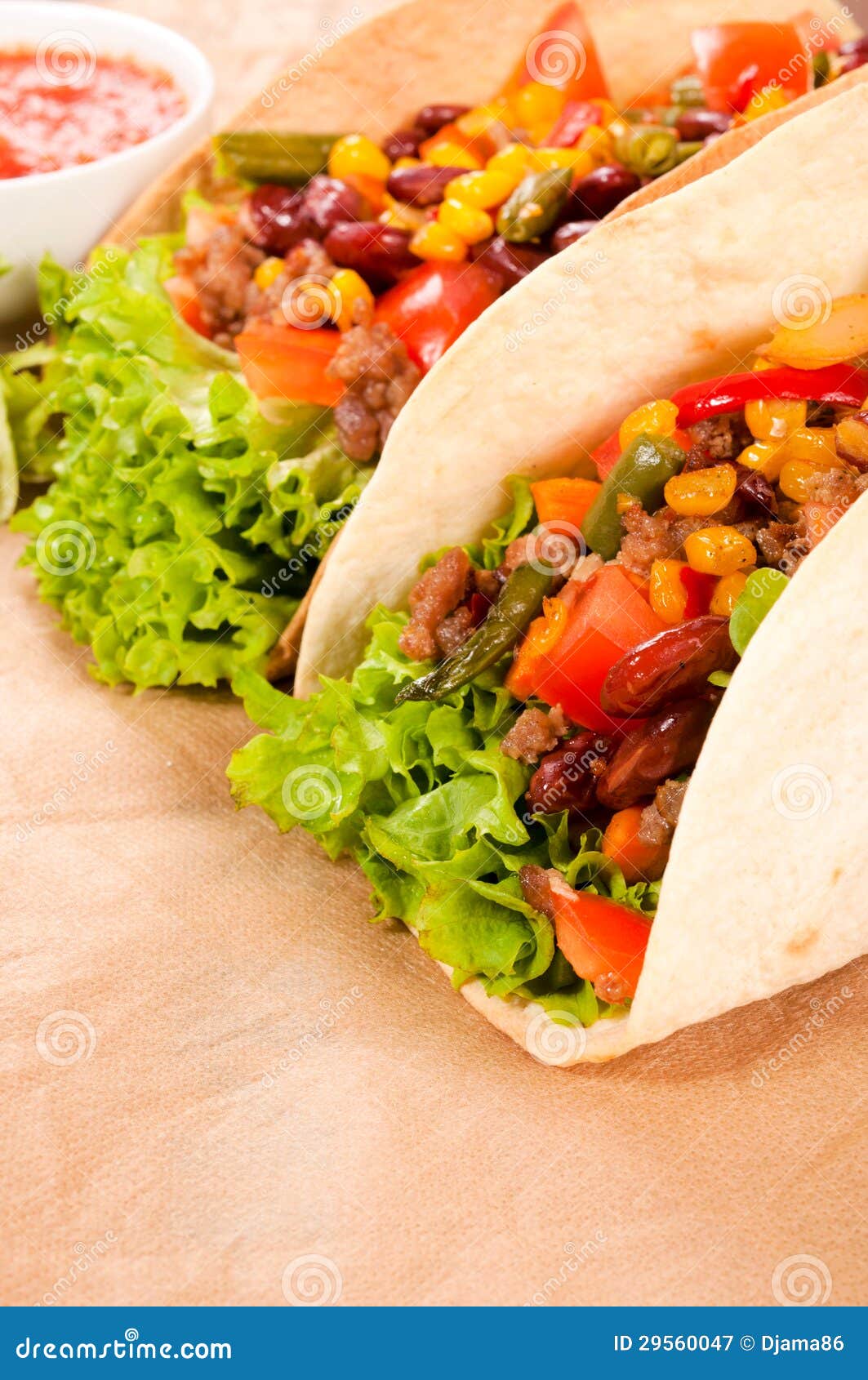 Taco on the table stock image. Image of mexican, meal - 29560047