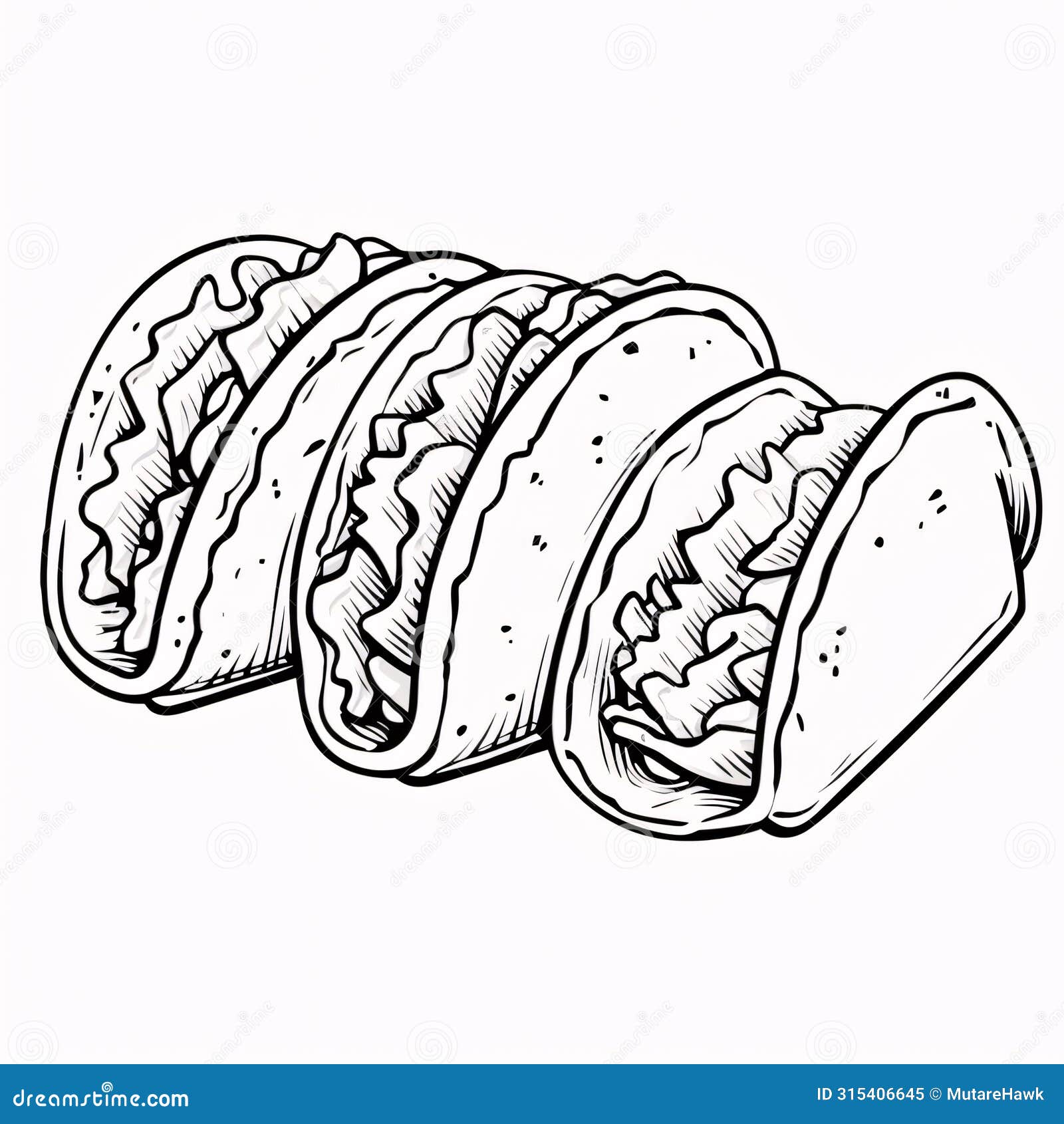 Taco Vector Line Icon. Food Icon Collection. Thin Signs For Restaurant ...