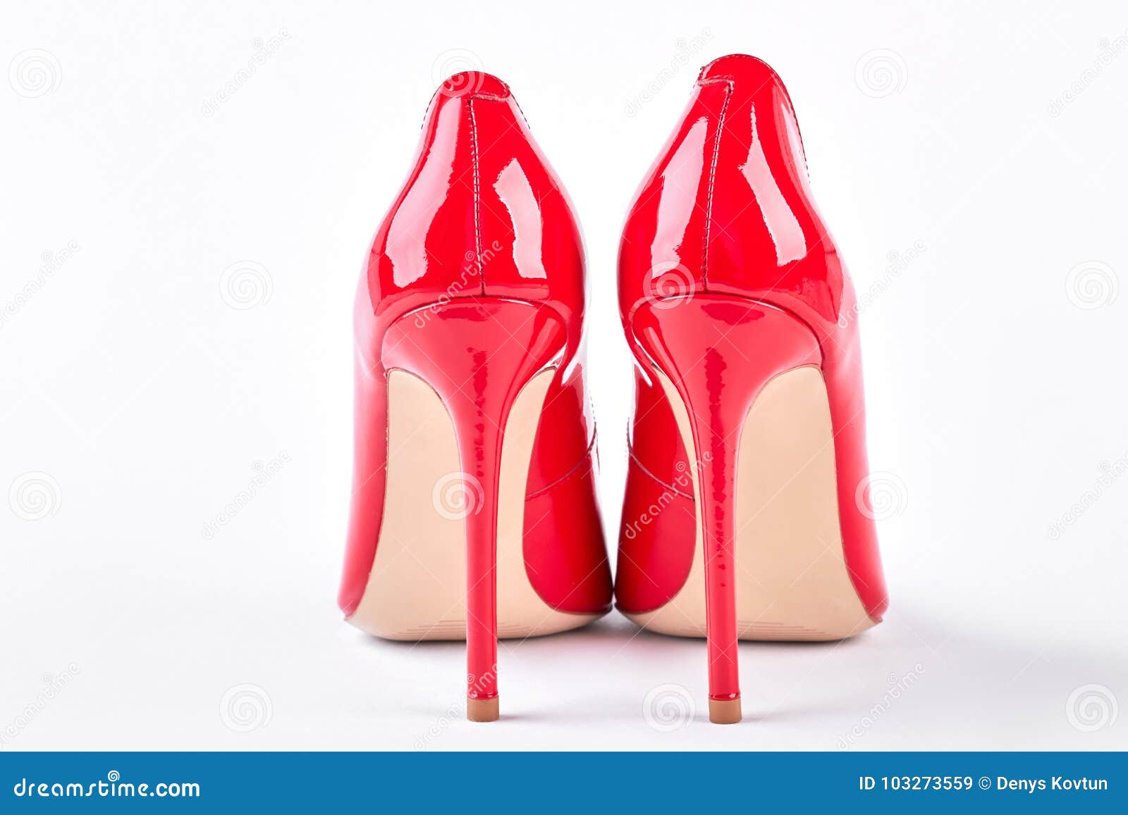 Tacones Altos Elegantes Rojos De La Mujer Imagen de archivo - Imagen de ...