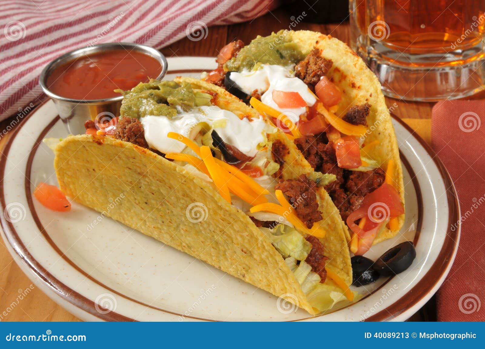 Tacos and beer stock image. Image of mexico, shell, plate - 40089213