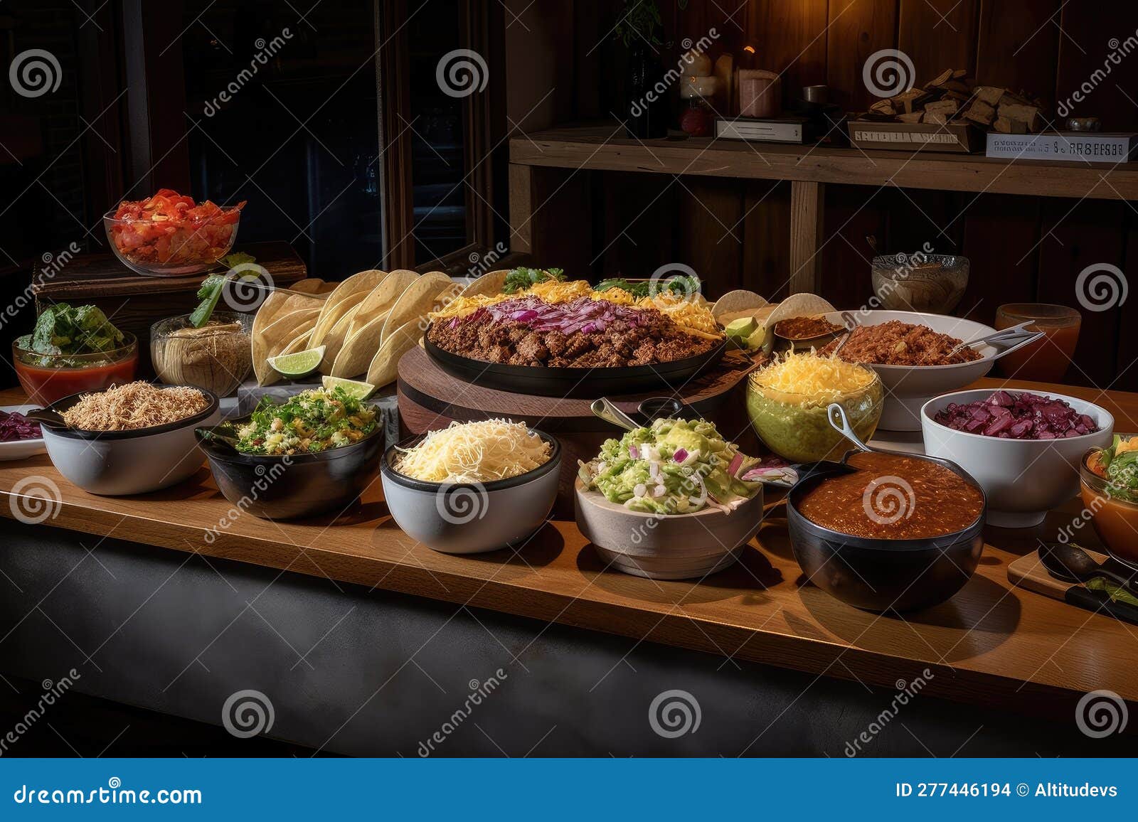 Tacos, Burritos, and Nachos Bar with Endless Options for Creating the ...
