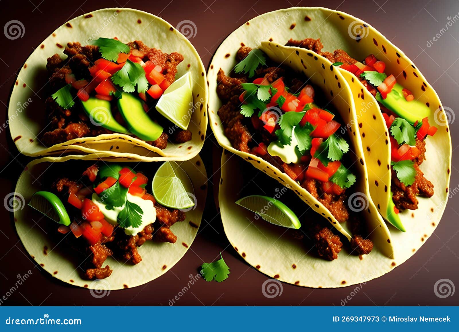 Tacos, Generative AI Illustration Stock Image - Image of lime, dinner ...