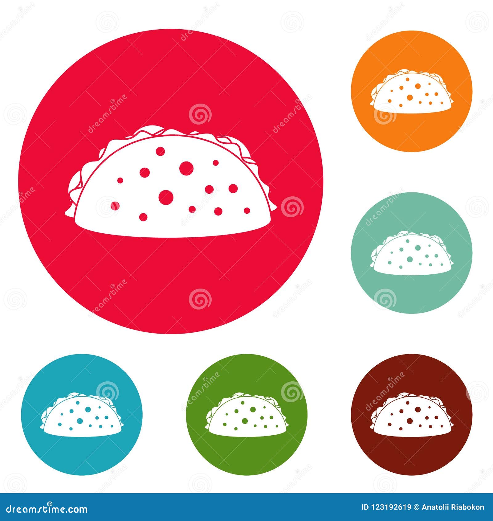 Tacos icons circle set stock illustration. Illustration of restaurant ...