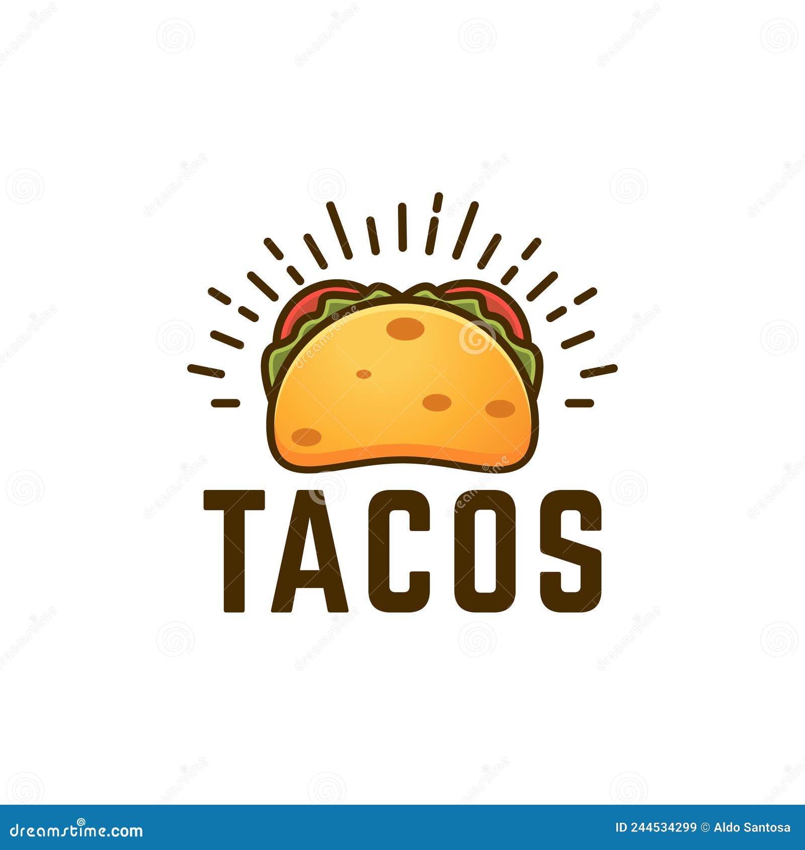 Tacos Logo Vector Illustration Taco Silhouette, Good For Restaurant ...