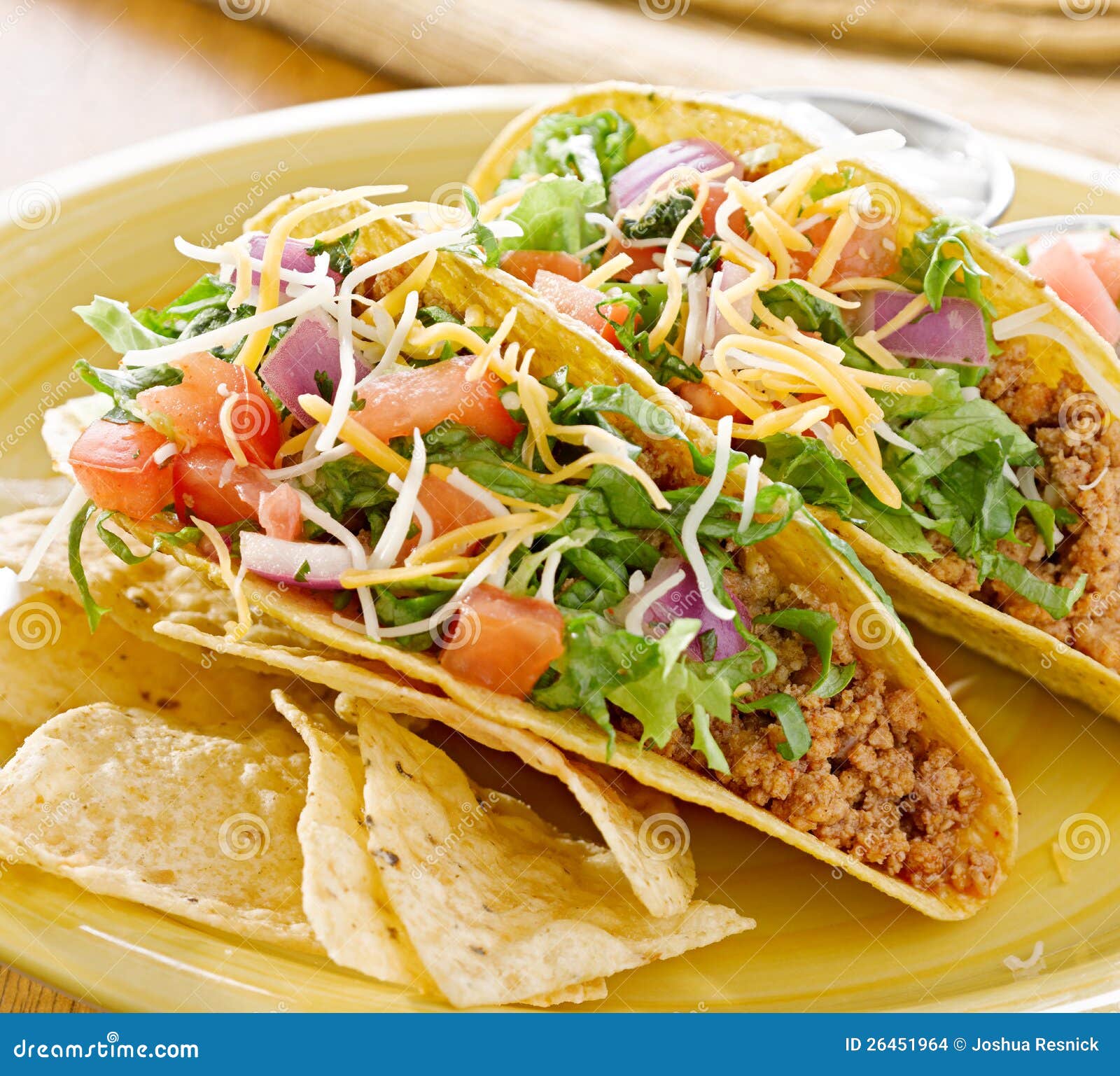 Tacos On A Platter With Tortilla Chips Royalty-Free Stock Image ...