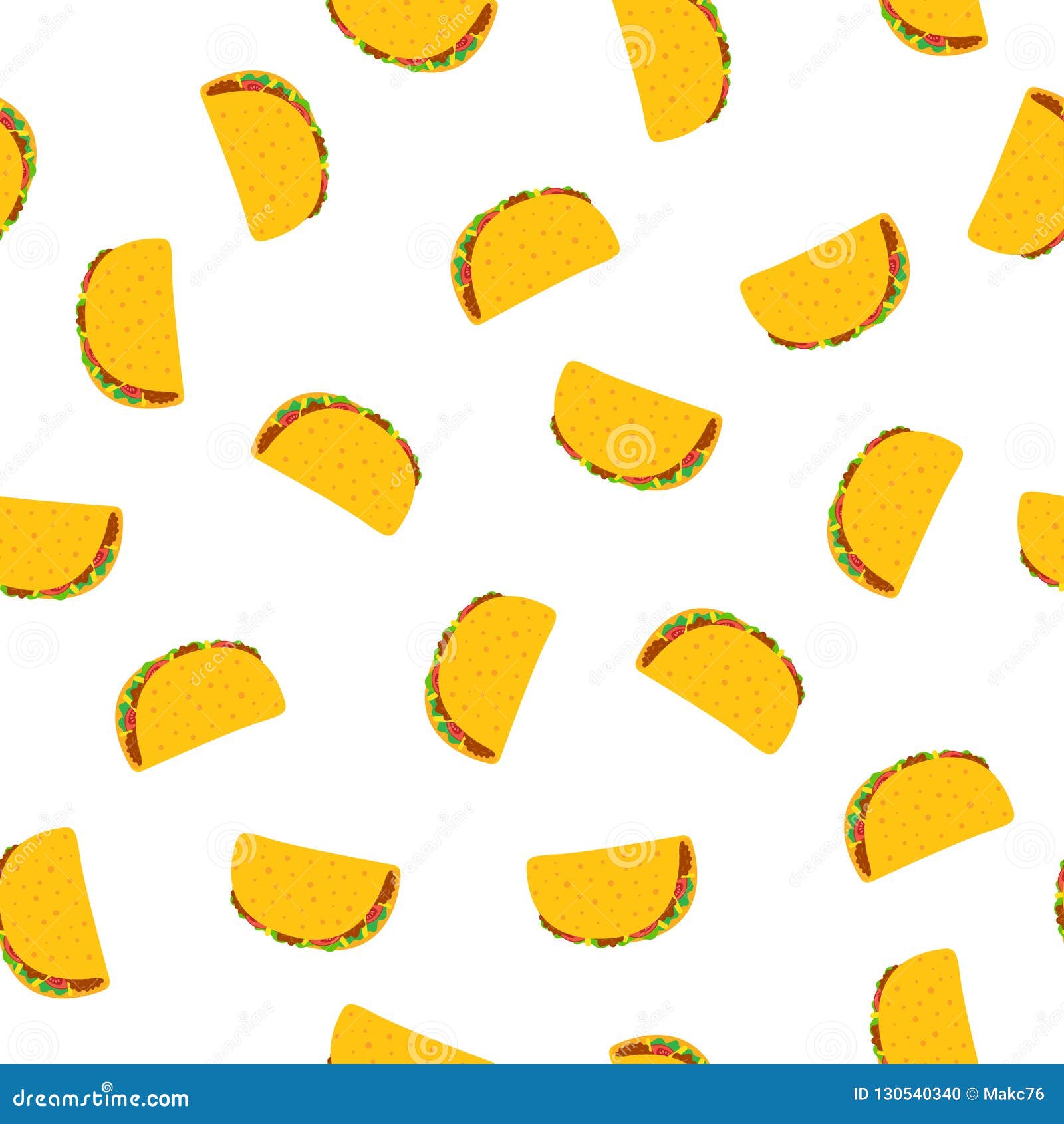 Tacos Seamless Vector Pattern Stock Vector - Illustration of isolated ...