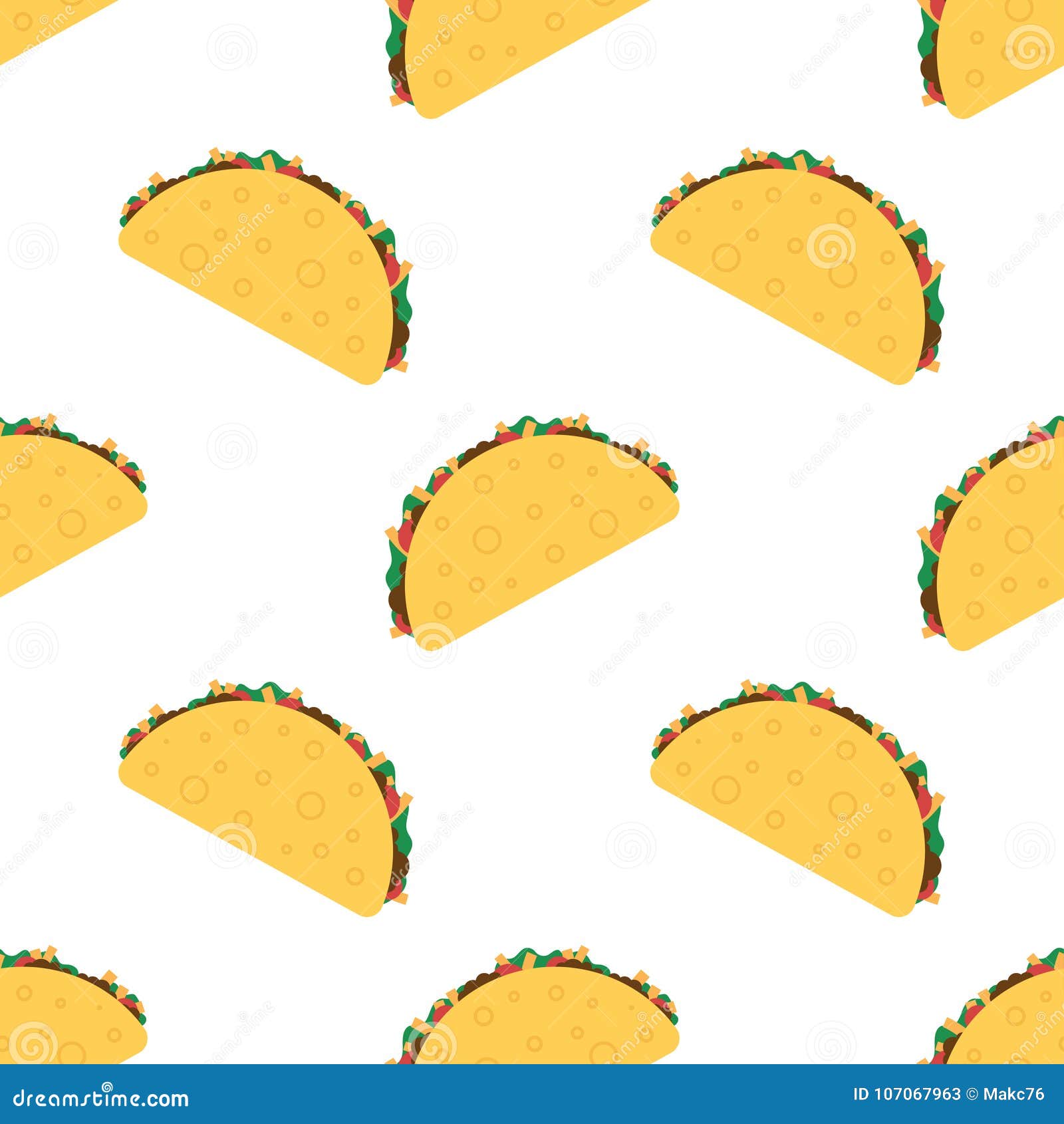 Tacos Seamless Vector Pattern Stock Vector - Illustration of cooking ...