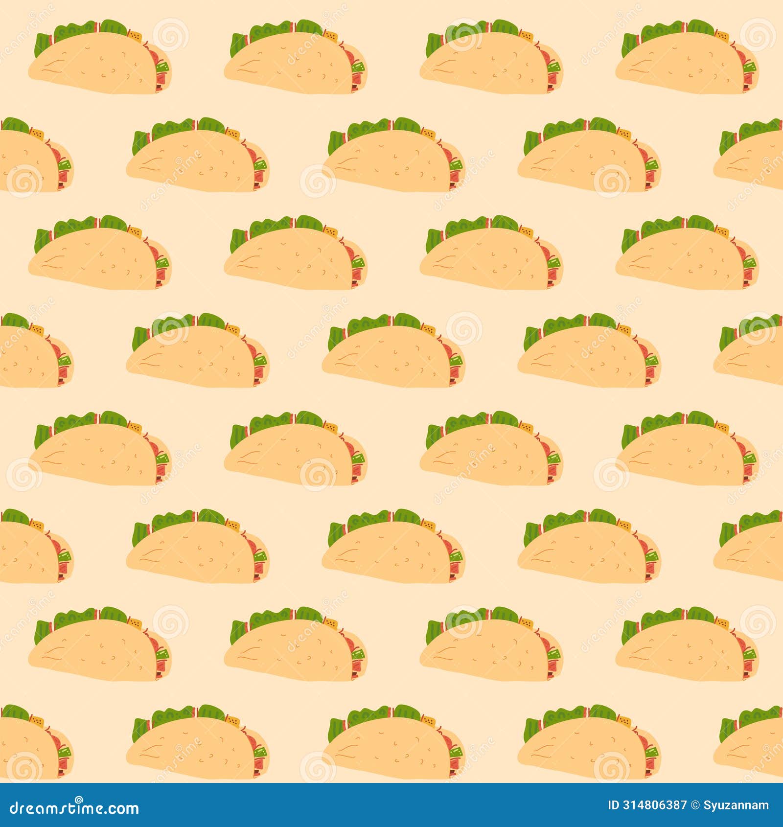 Tacos Snack Seamless Pattern. Vector Illustration Stock Illustration ...