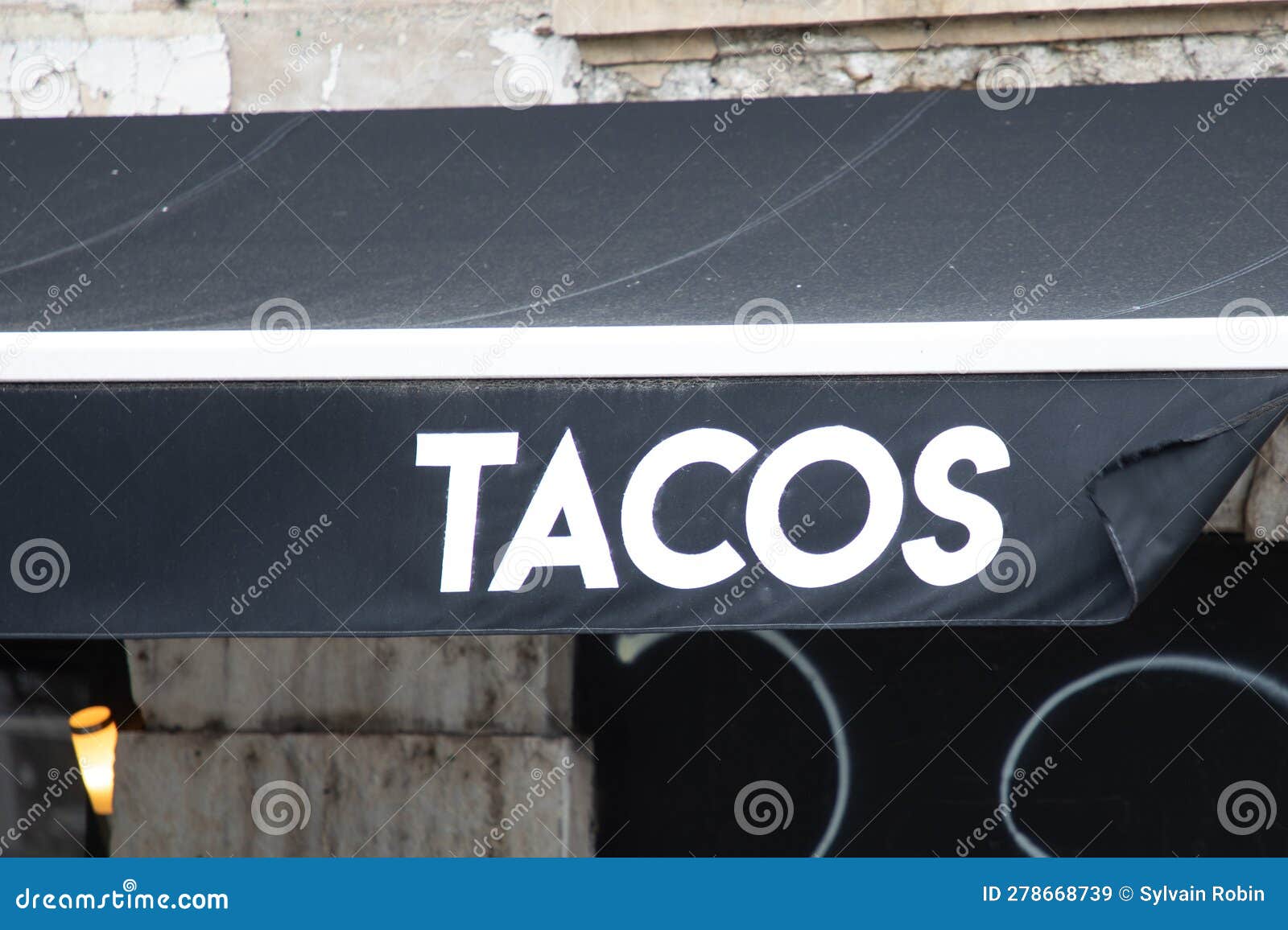 Tacos Text Signboard on Facade Restaurant Sign Editorial Stock Image ...