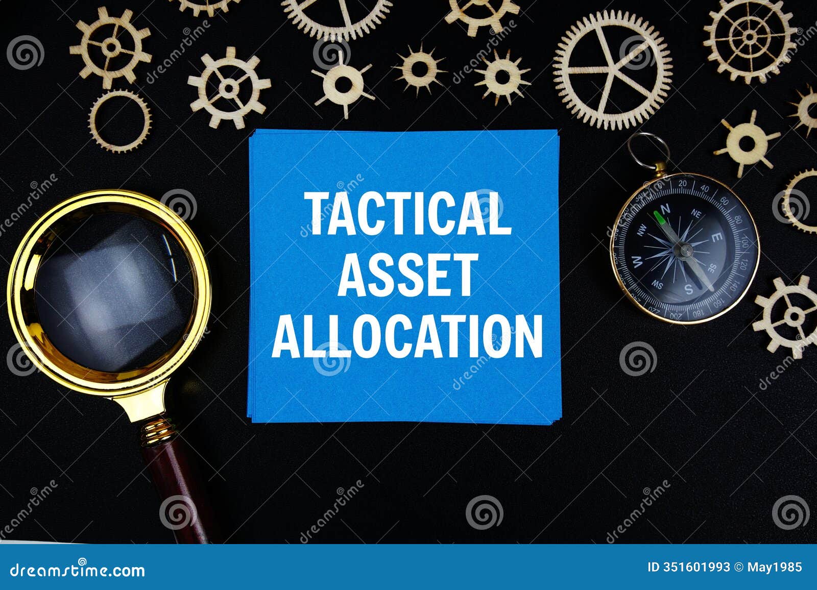 Tactical Asset Allocation Text Message on Sticky Note with Magnifying ...