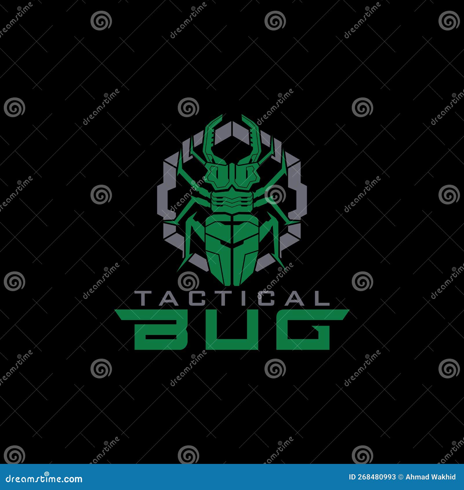 Tactical bug logo design stock vector. Illustration of insect - 268480993