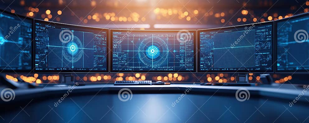 Tactical Command Center with Multi-screen Radar and GPS, 3D ...