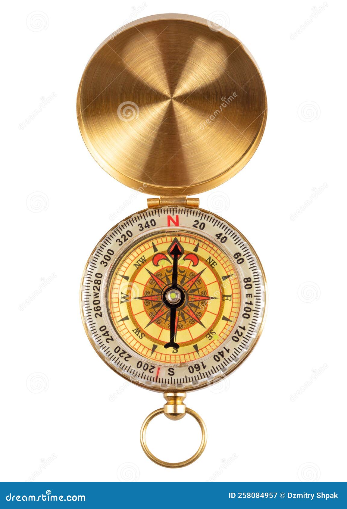 Tactical Compass in a Copper Waterproof Case. the Arrow Points North ...