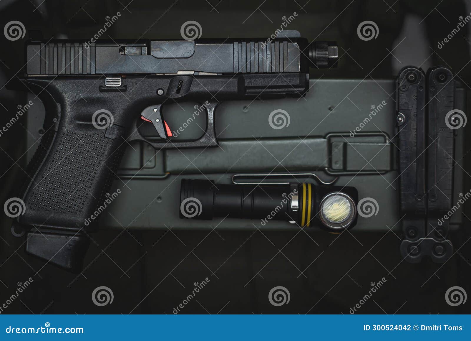 Tactical Equipment and Weapons, Pistol with Threaded Barrel for ...
