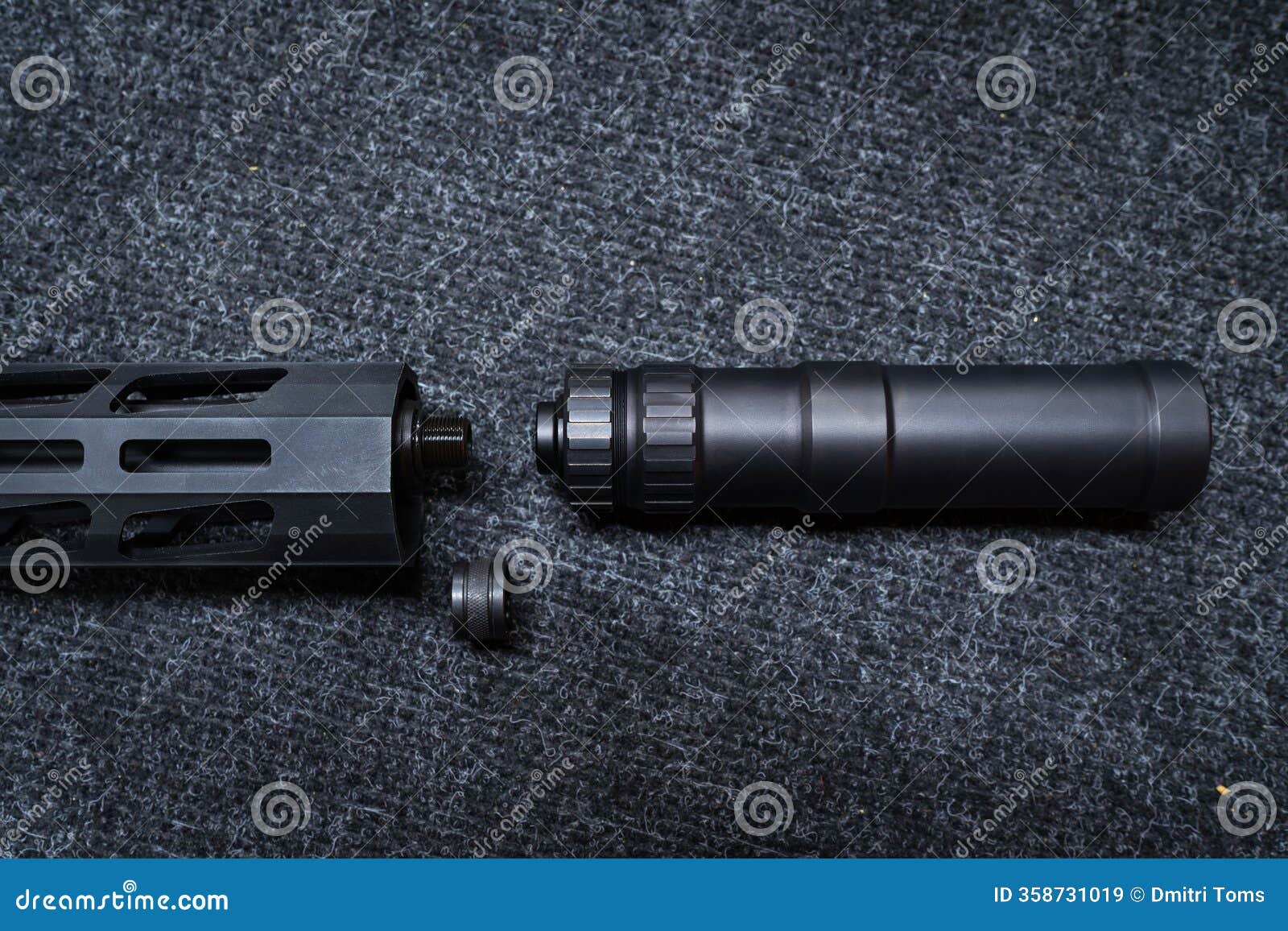 Tactical Firearms. Rifle with Threaded Barrel, Silencer and Thread ...