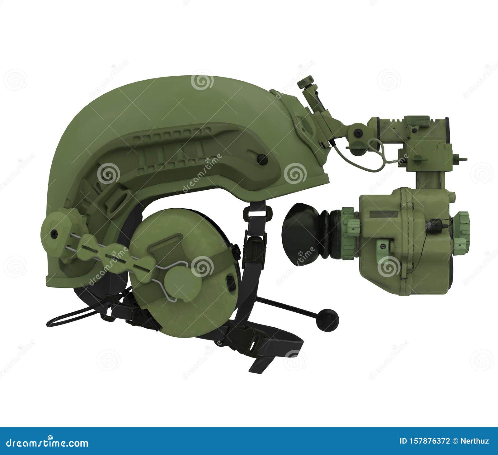 Tactical Helmet And Nvg Vector Illustration | CartoonDealer.com #243330360