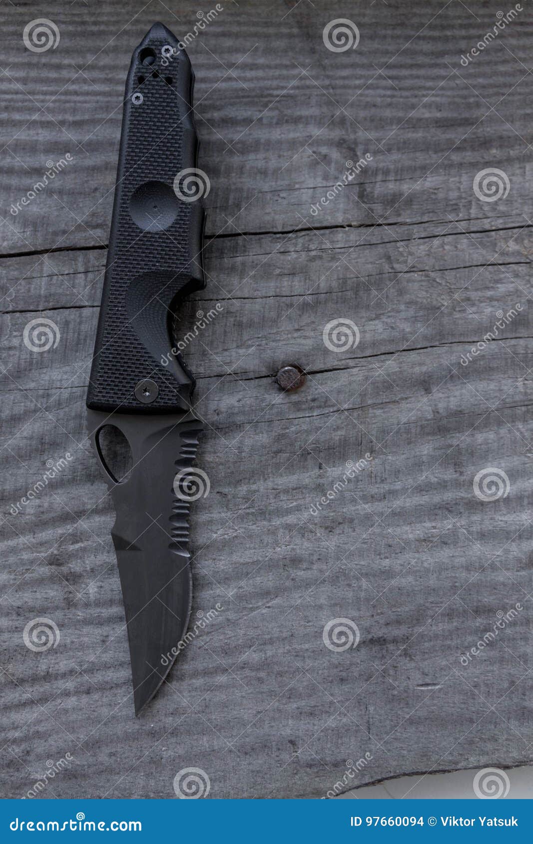 Tactical Knife with Bullets. Left Side Stock Photo - Image of black ...