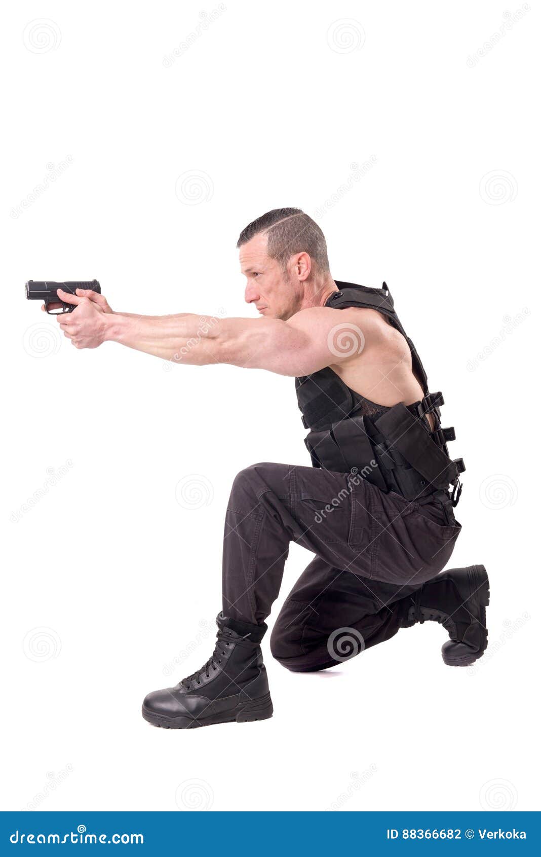 Tactical Law Enforcer Posing Stock Photo - Image of enforcer, crime ...