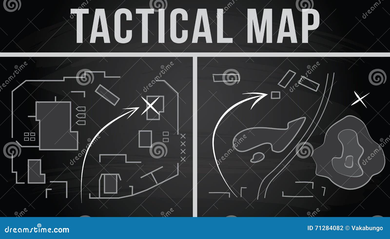 Tactical Map of the Fighting. Vector Illustration Stock Vector ...