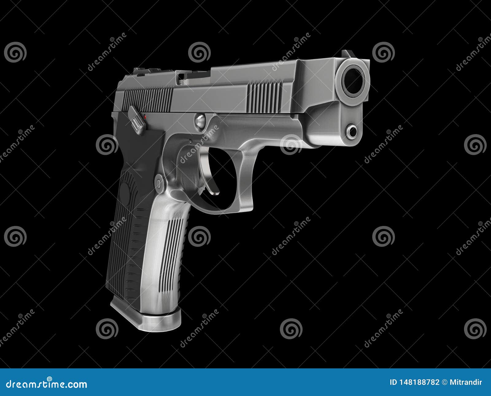 Tactical Modern Semi - Automatic Pistol - Heat Treated Two Color Tone ...