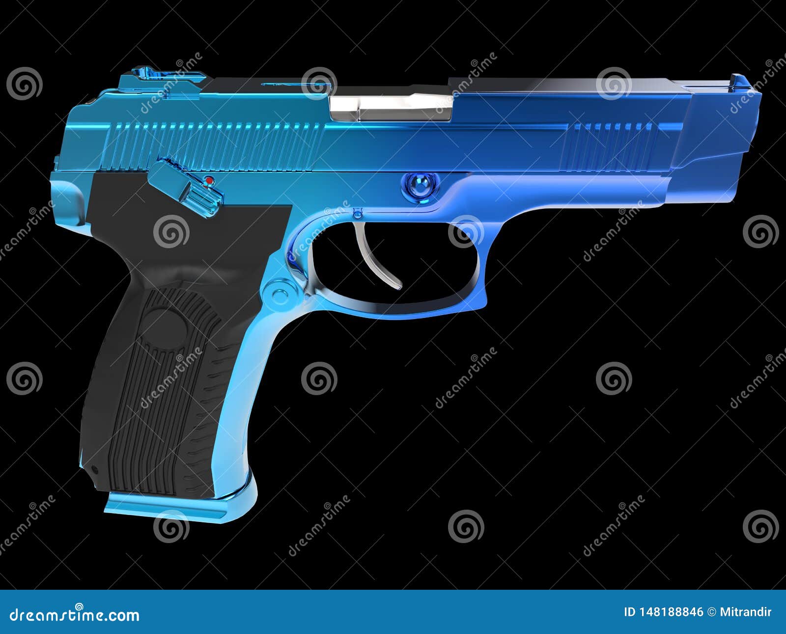 Tactical Modern Semi - Automatic Gun - Steel Finish Stock Photography ...