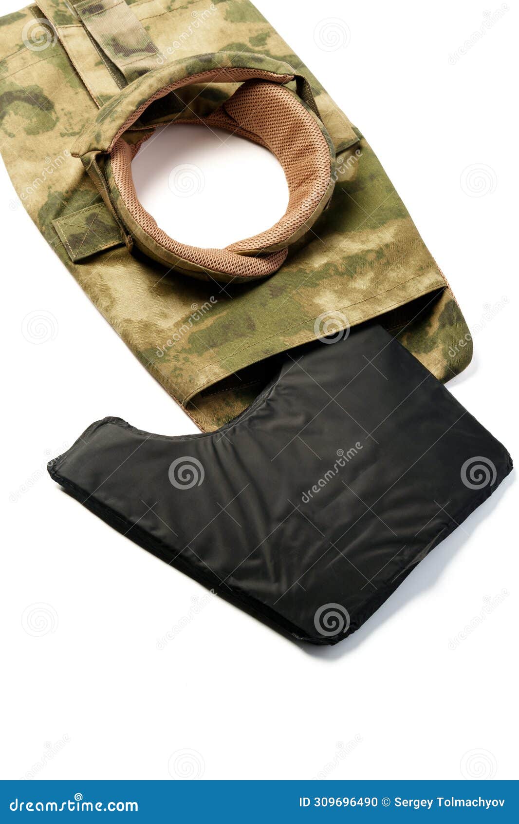 Tactical Neck Protection Module Isolated on White Background Stock ...