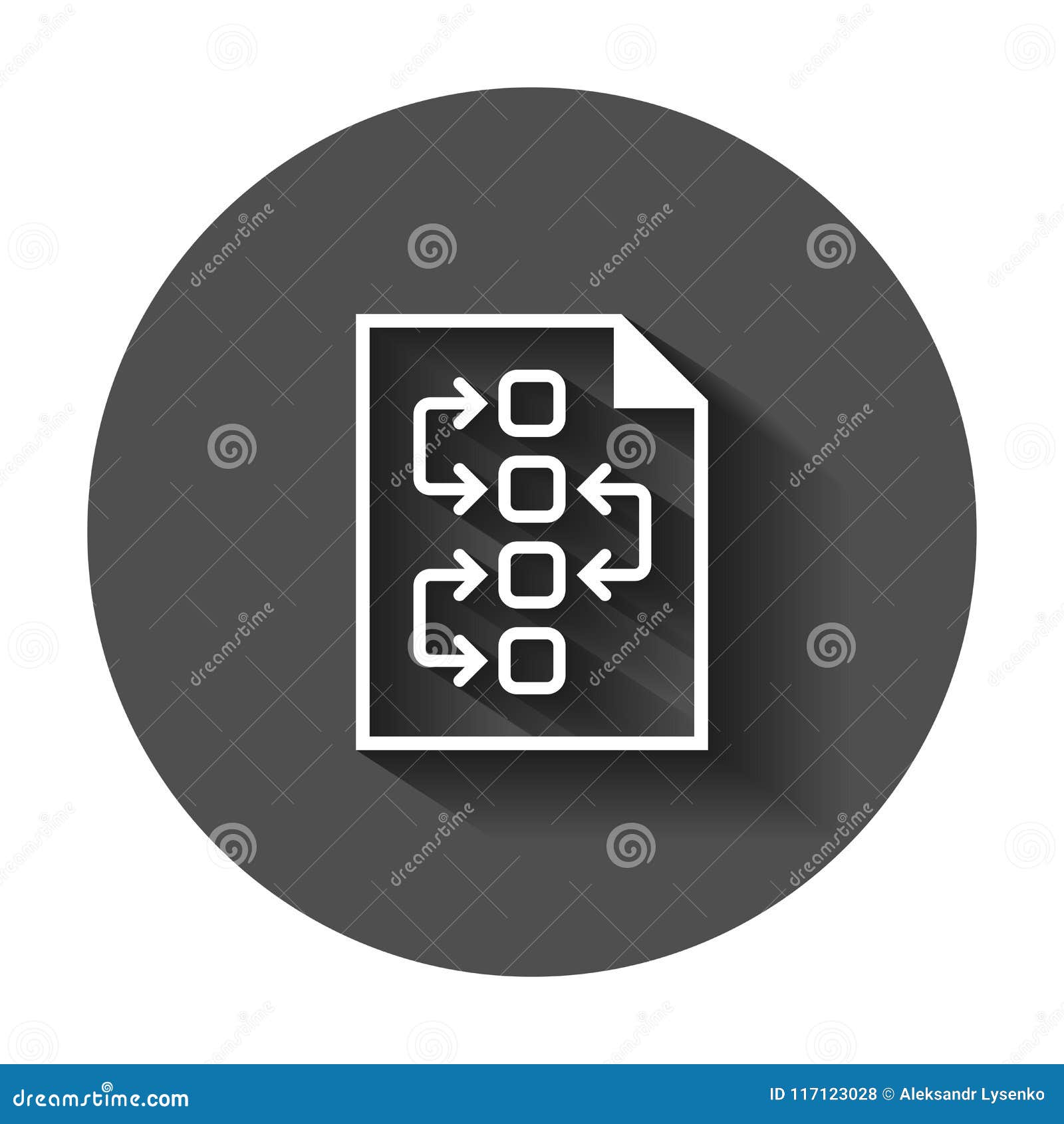 Tactical Plan Document Icon. Vector Illustration with Long Shadow ...