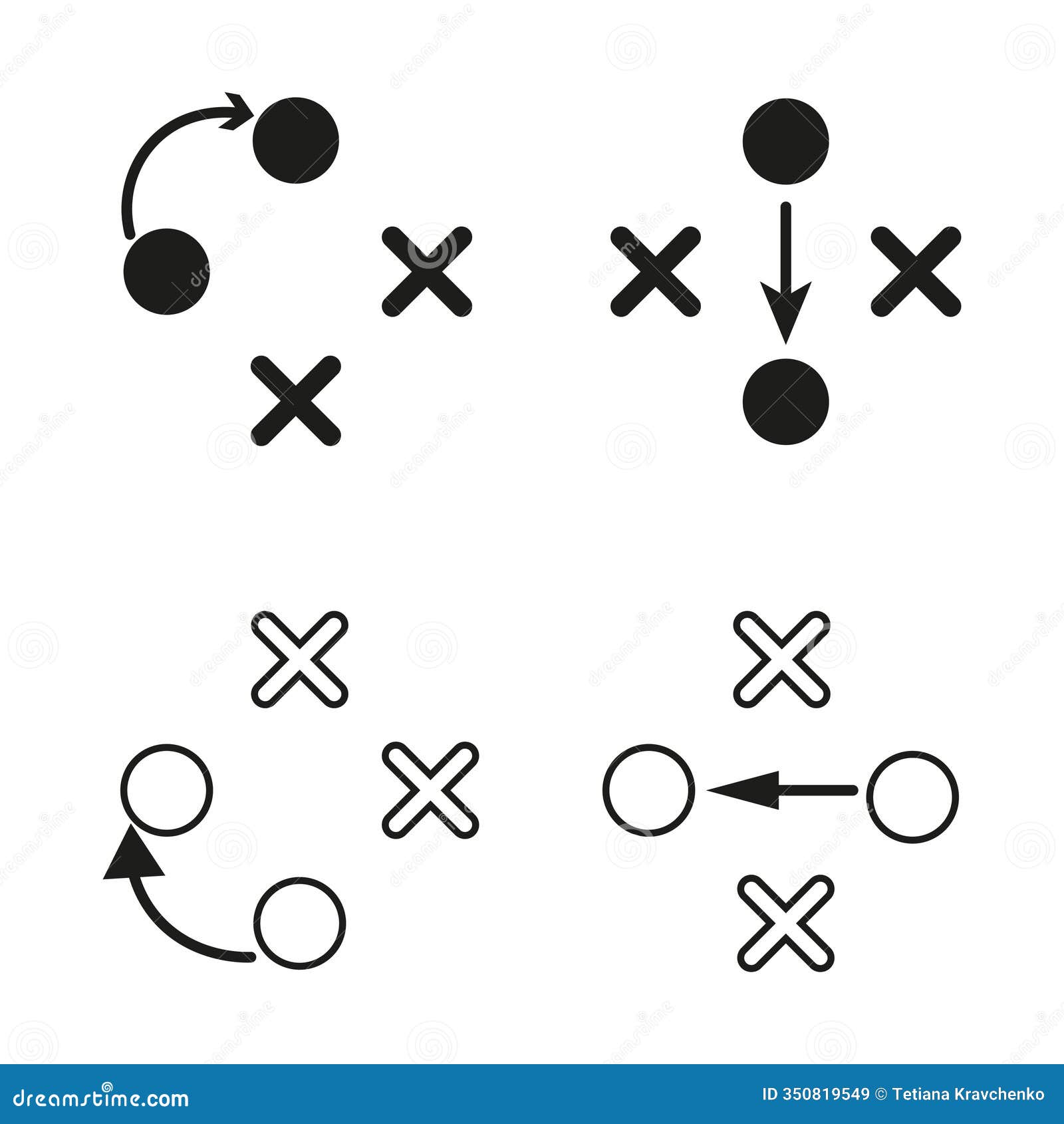 Tactical Plan Icon. Arrows and Cross Marks. Strategy Vector Concept ...