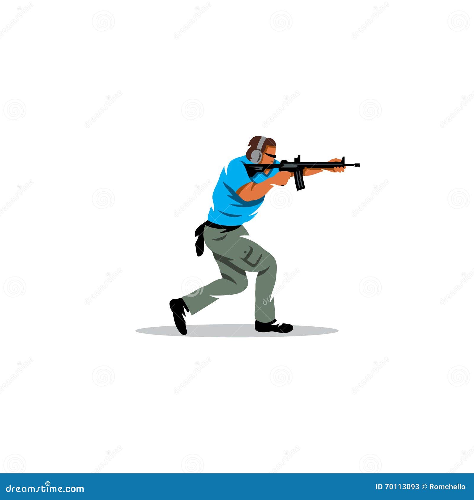 Tactical Shooting. Vector Illustration. Stock Vector - Illustration of ...