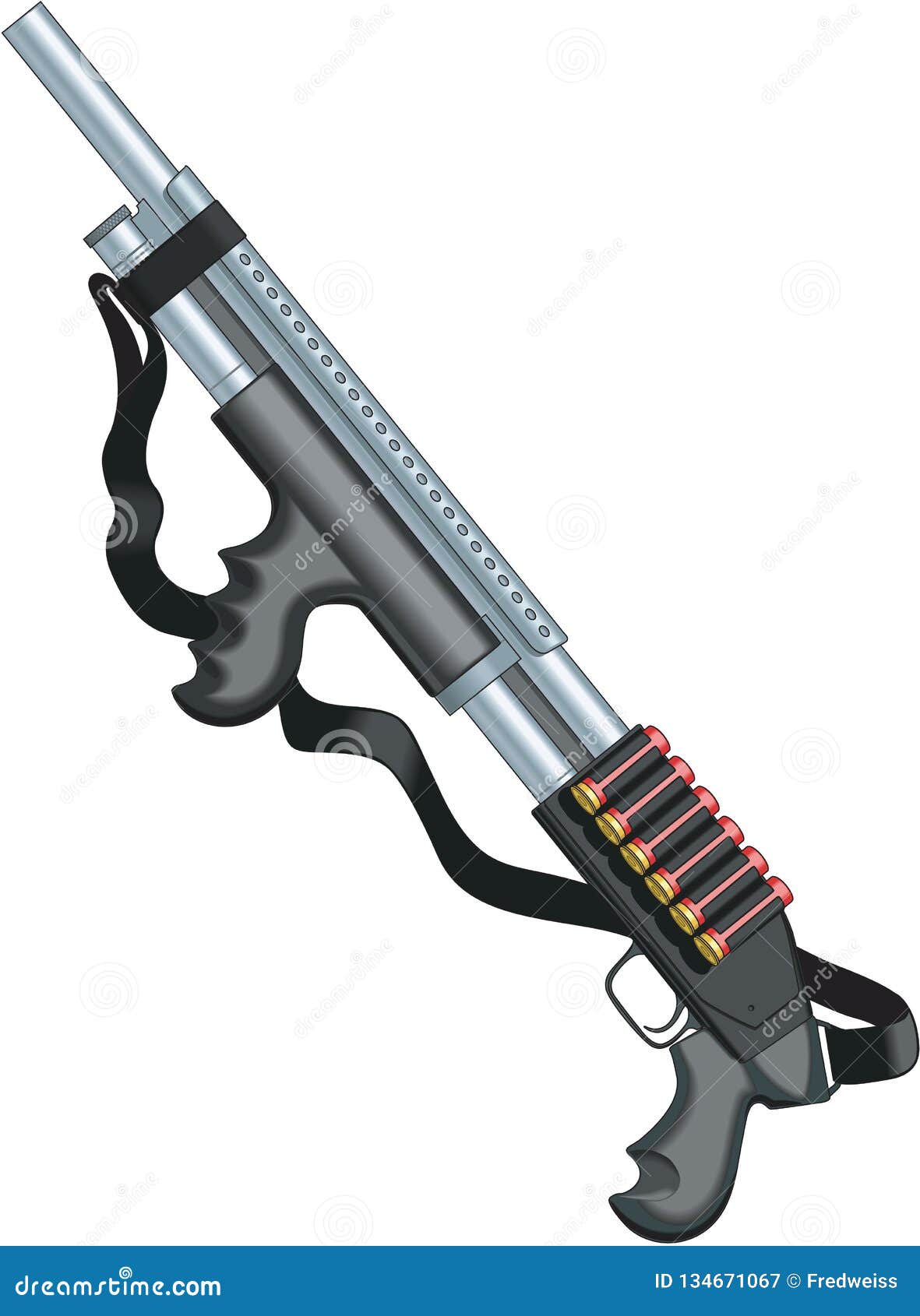 A Tactical Shotgun With A Black And Tan Color Scheme, Featuring A ...