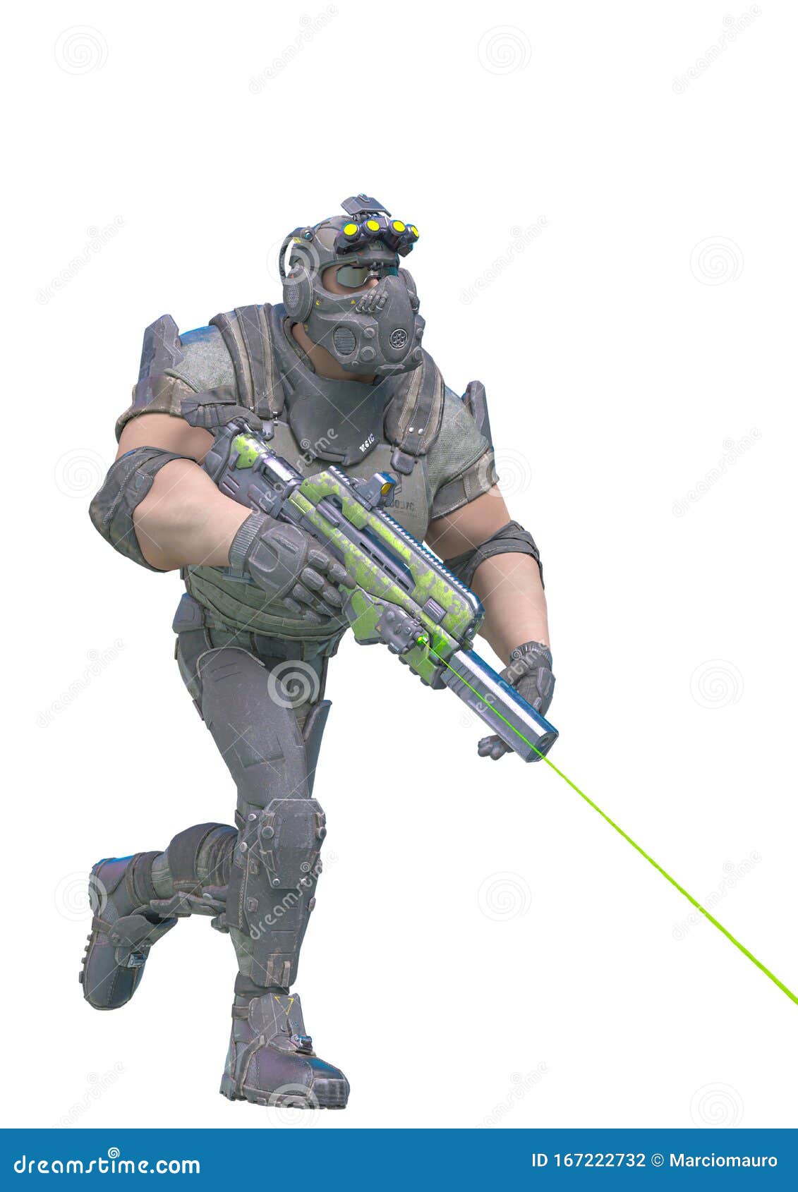 Tactical Soldier Cartoon On His Knees | CartoonDealer.com #167222597