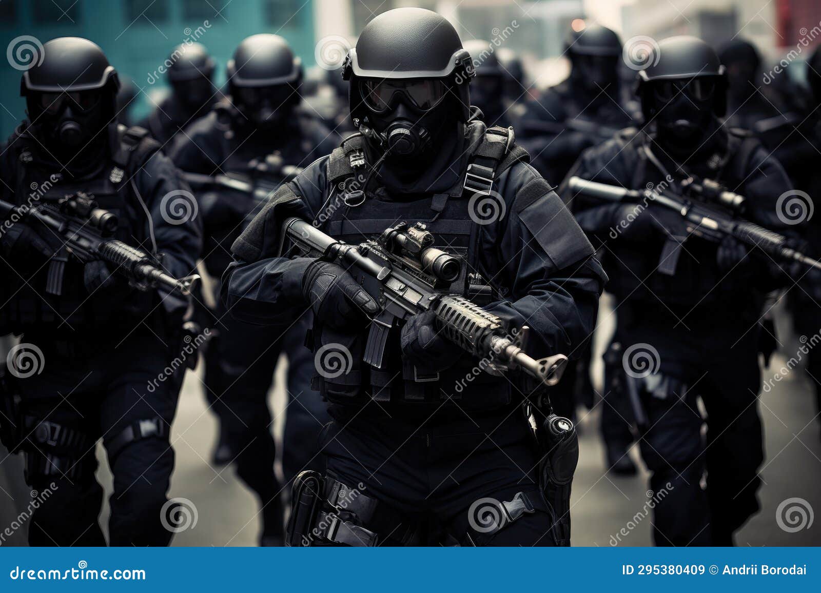 SWAT Team In Stack Formation Vector Silhouette | CartoonDealer.com ...