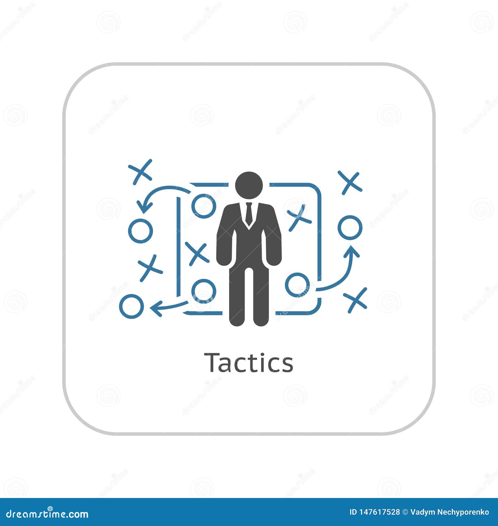 Tactics Icon. Flat Design stock illustration. Illustration of drawn ...