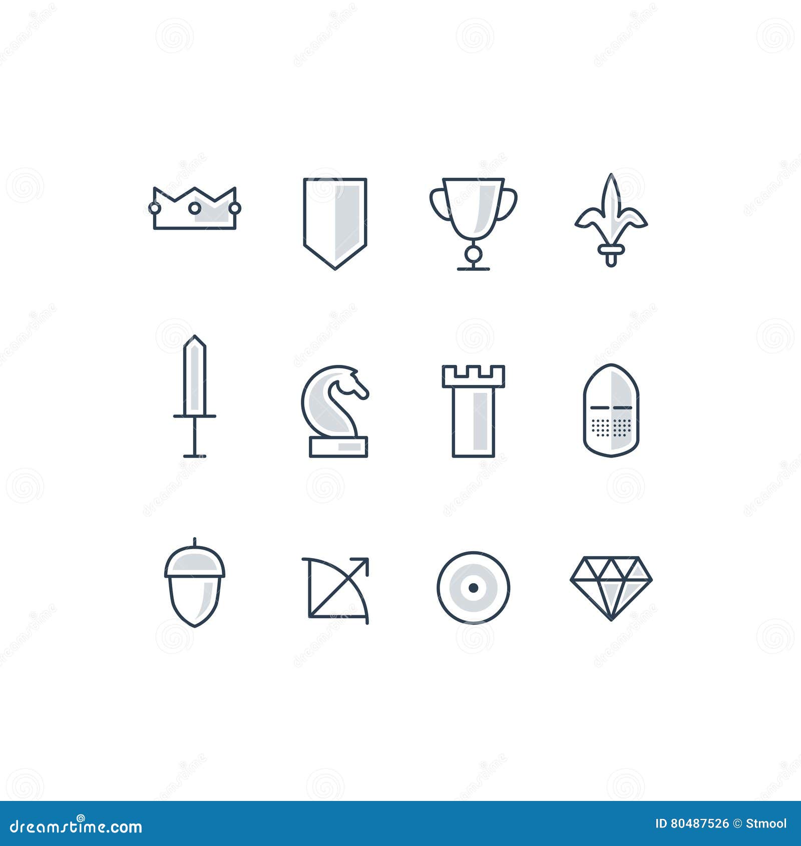 Tactics and strategy icons stock vector. Illustration of goblet - 80487526