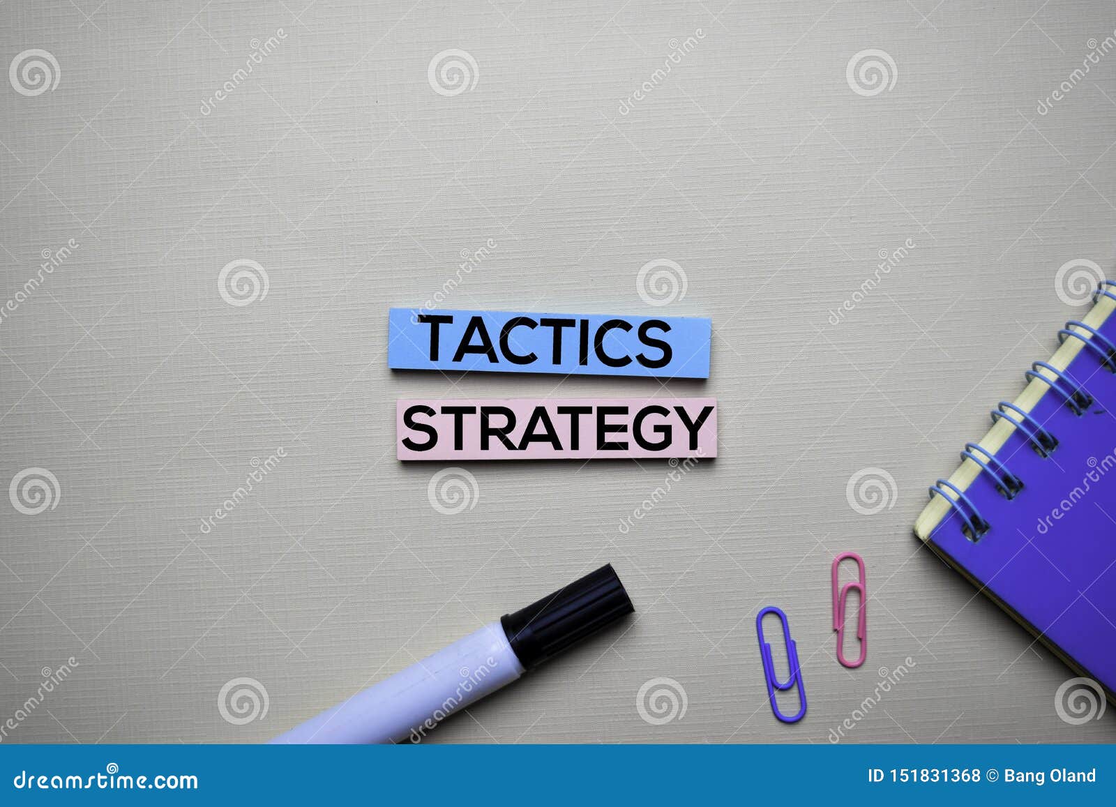 Tactics and Strategy Text on Sticky Notes with Office Desk Concept ...