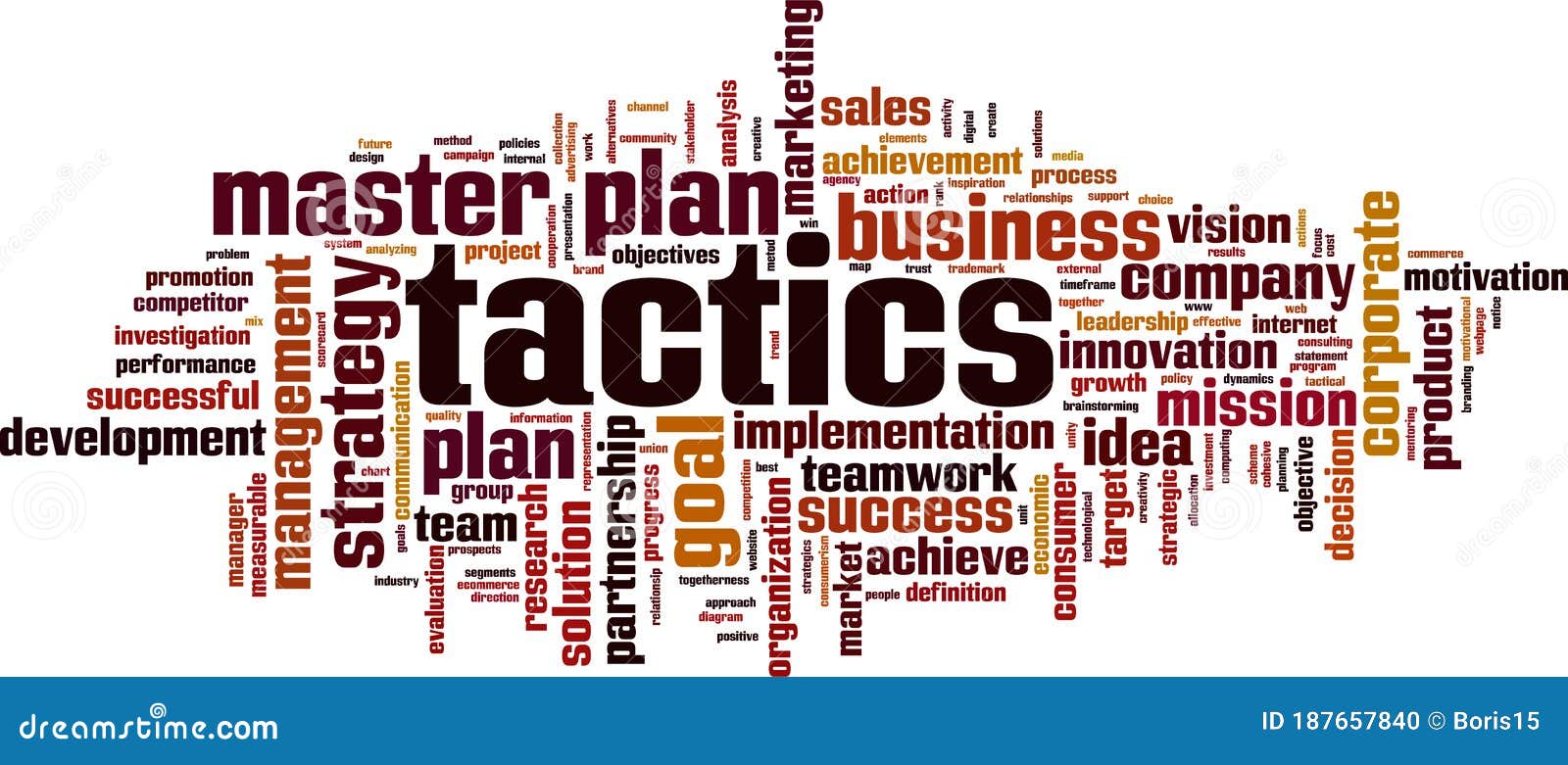 Tactics word cloud stock vector. Illustration of partnership - 187657840