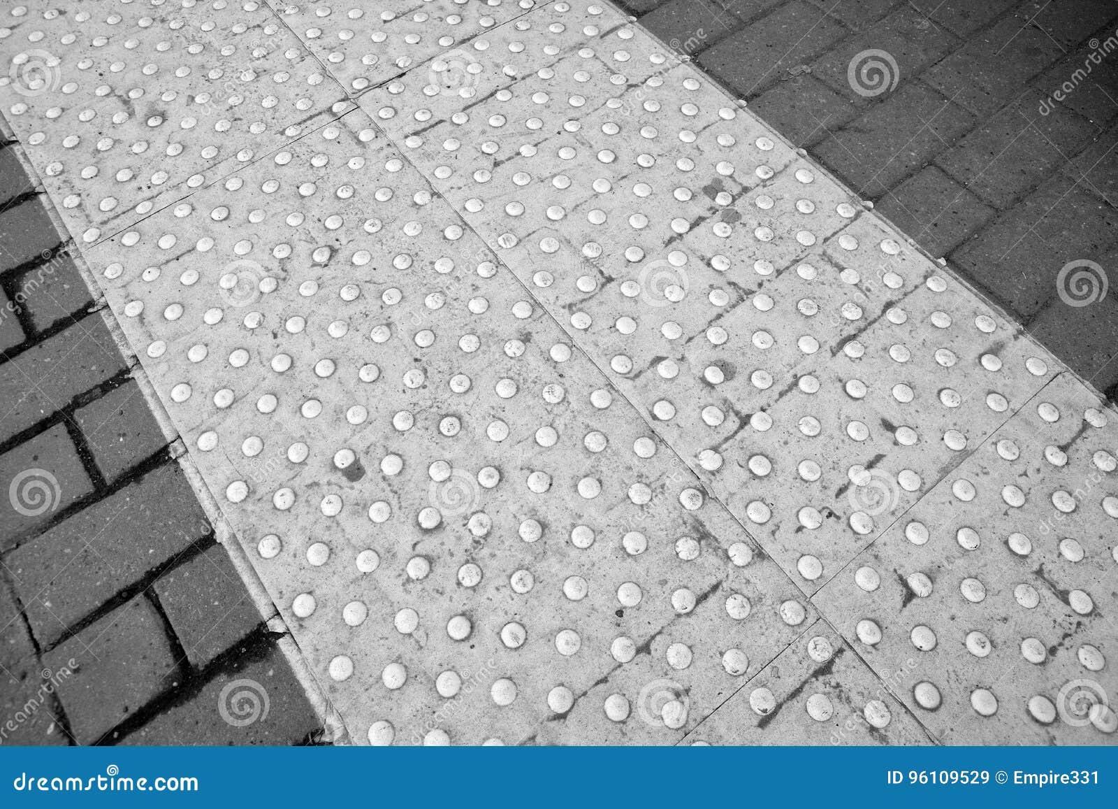 Tactile pavement stock image. Image of pavement, foot - 96109529