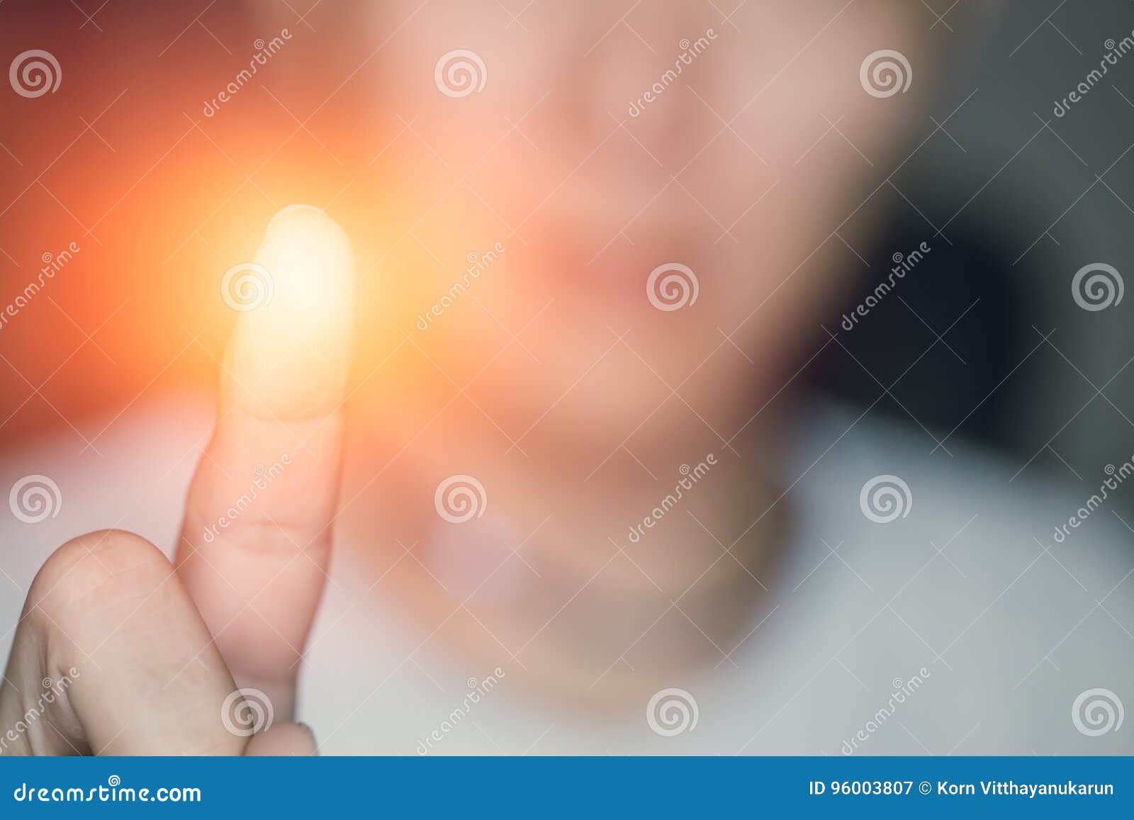 Tacto Del Finger De La Mano, Poder De La Huella Dactilar Imagen de ...