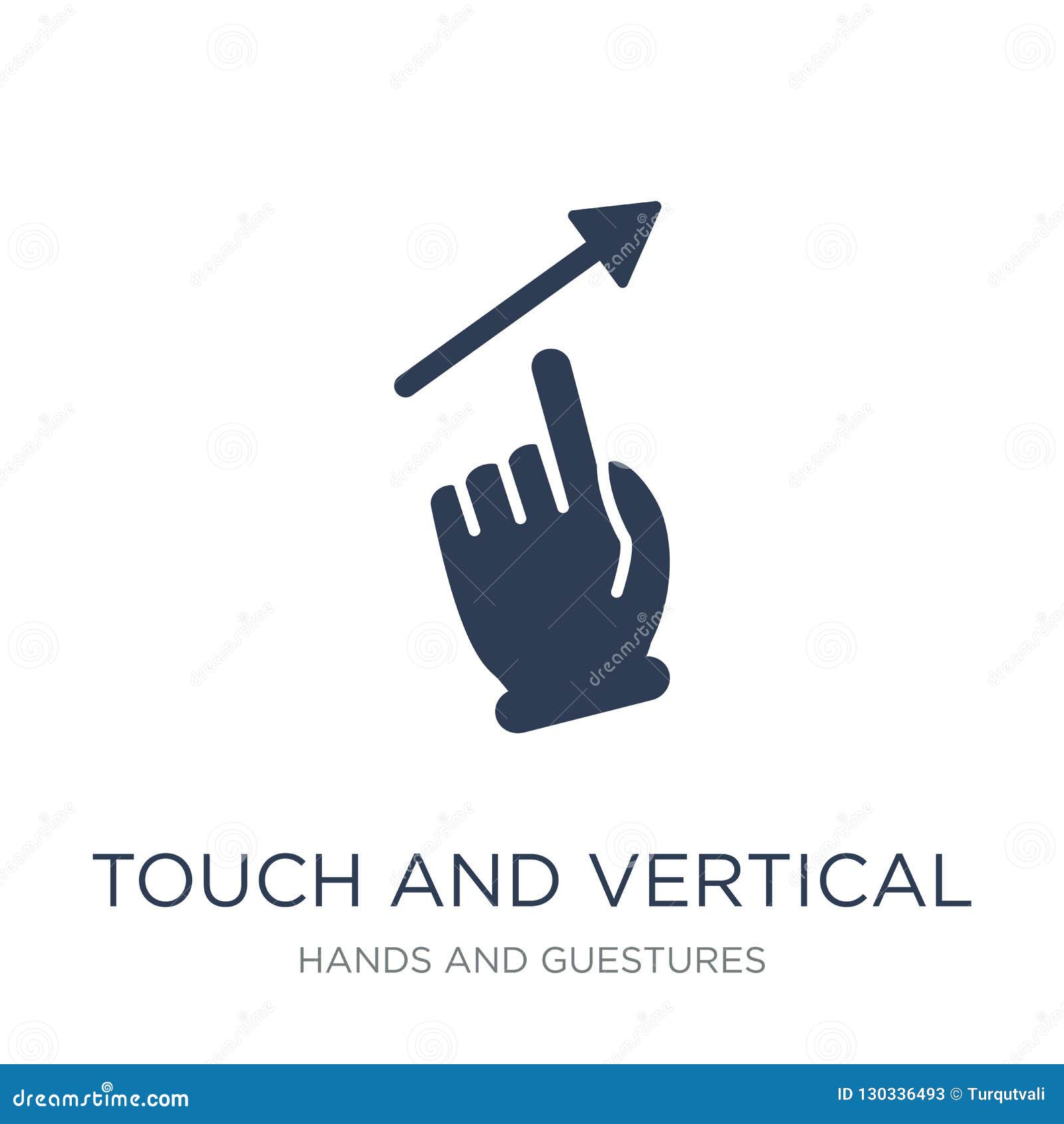 Tacto E Icono De Desplazamiento Vertical Del Gesto Vector Plano De Moda ...