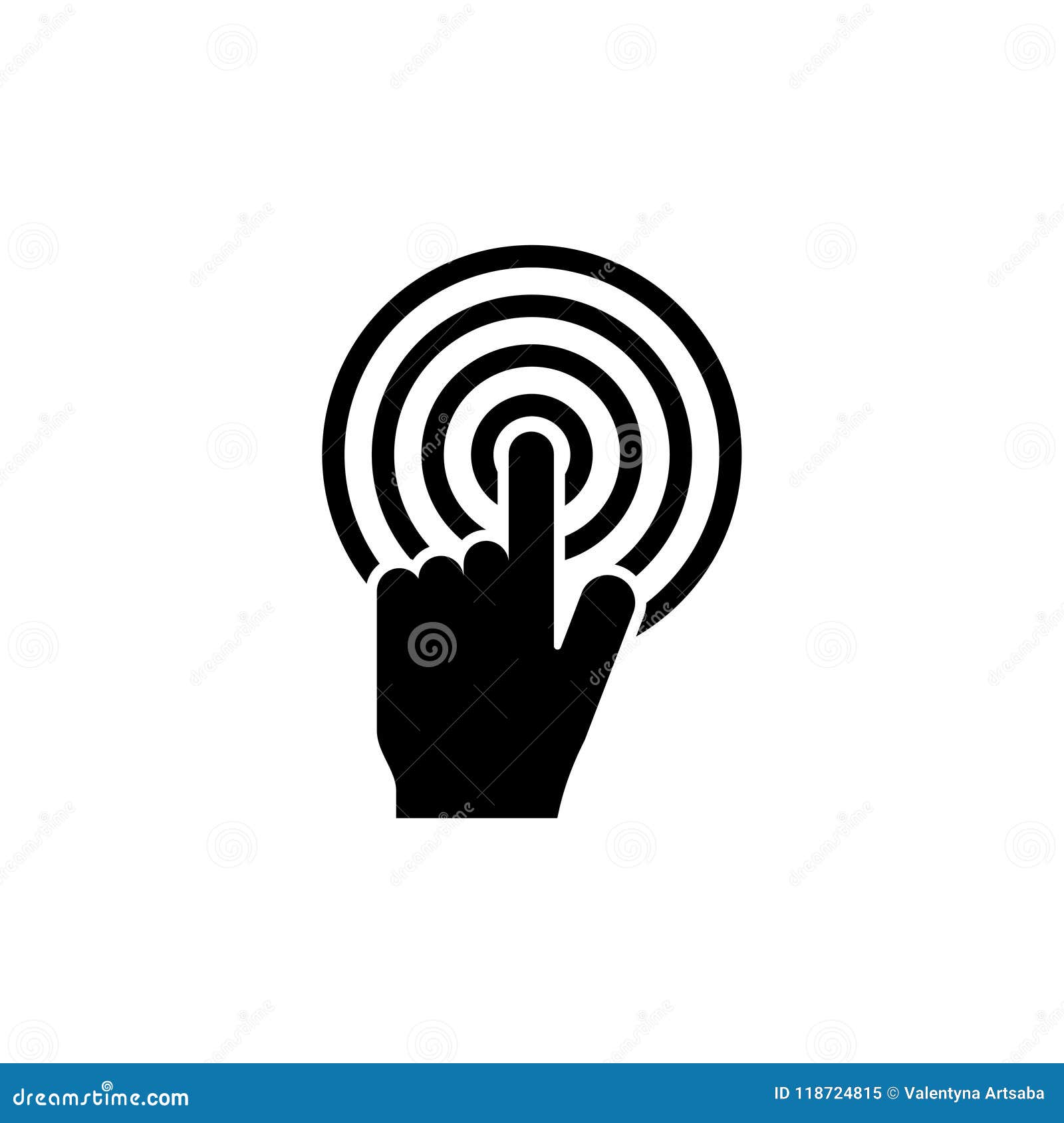 Tacto, Icono Plano Del Vector Del Golpecito Del Finger Ilustración del ...