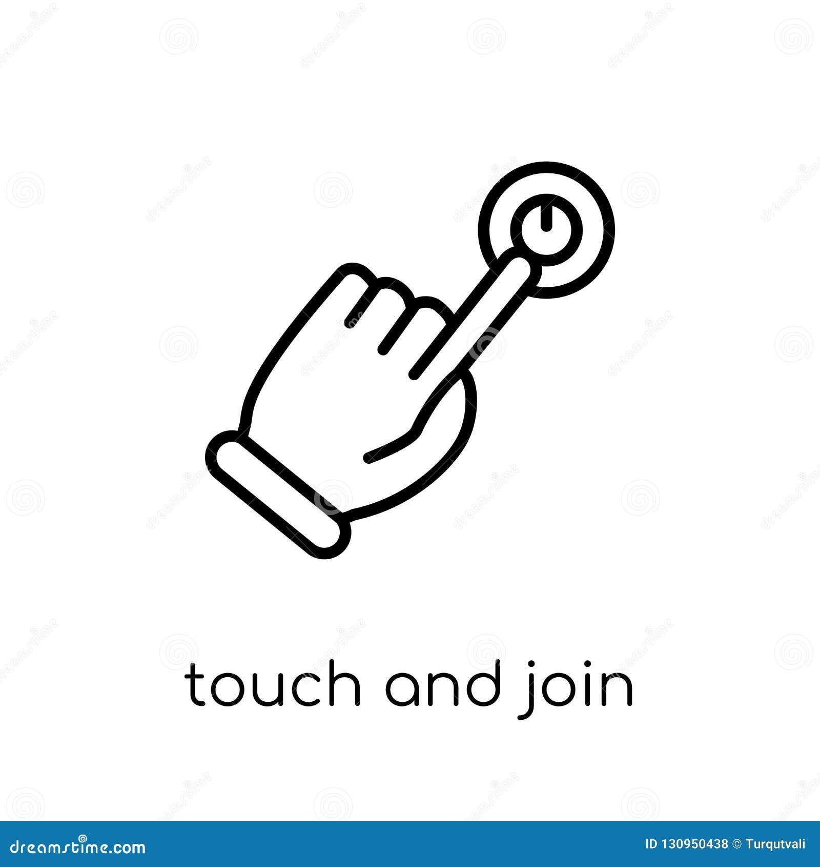 Tacto Y Unirse Al Icono Tacto Linear Plano Moderno De Moda Del Vector Y ...