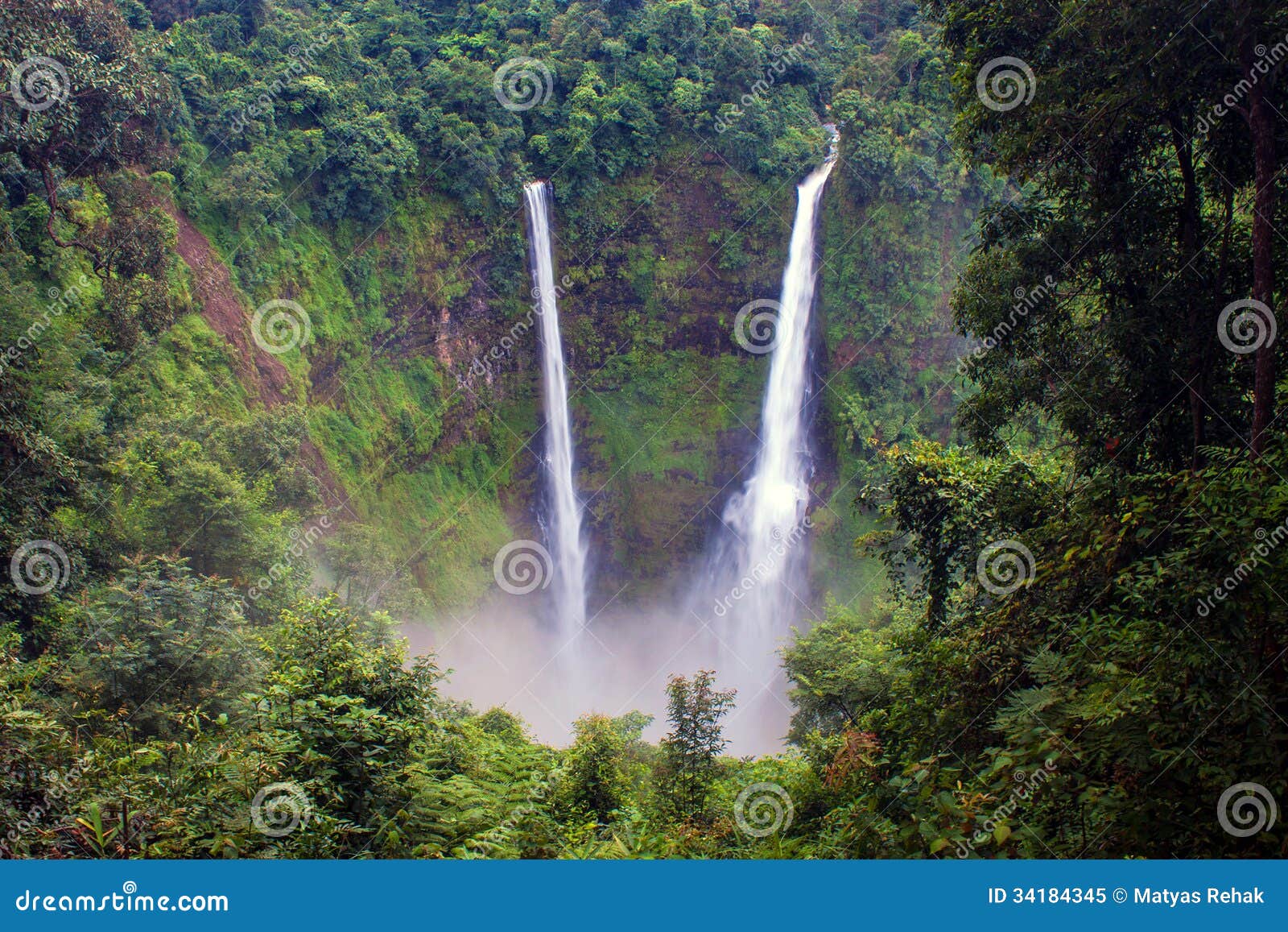 Tad Fan Waterfall stock image. Image of laos, fane, rock - 34184345