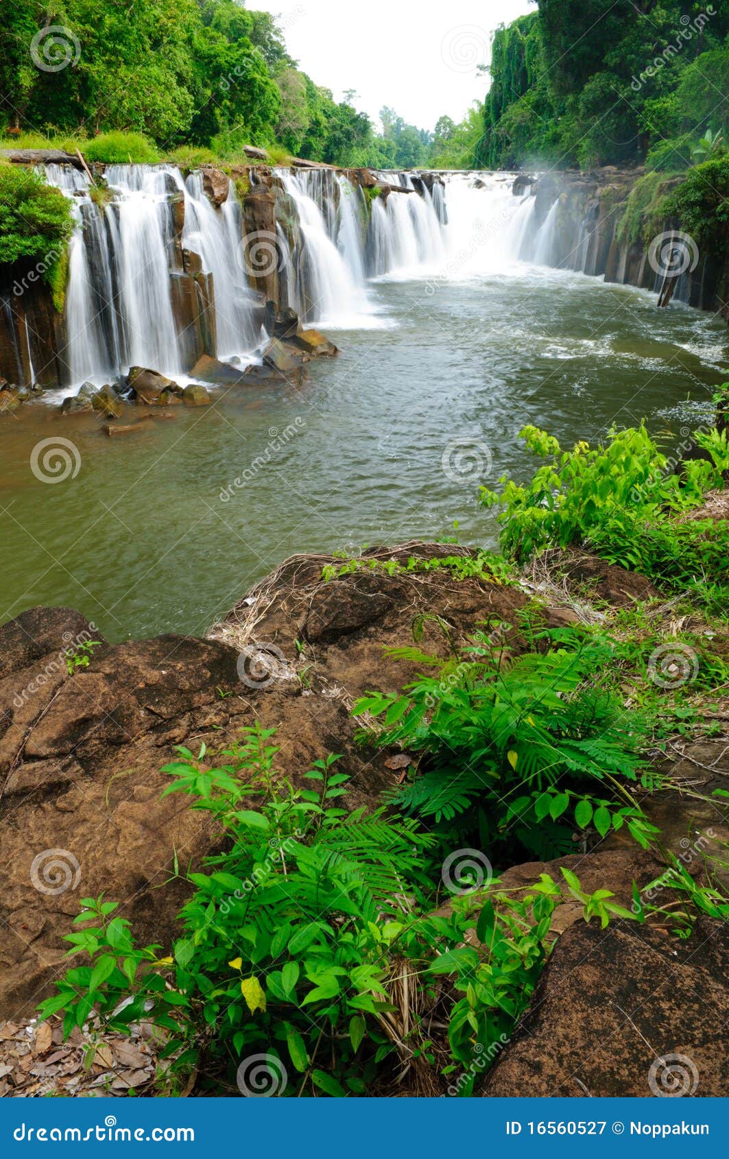 Tad Pha Suam Waterfall,champasak, Laos Stock Image - Image of exotic ...