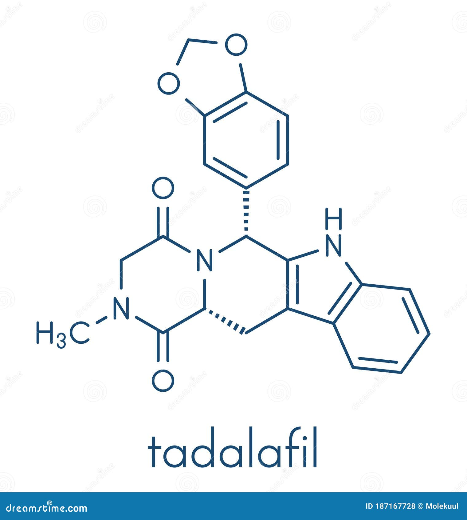 Tadalafil Erectile Dysfunction Drug Molecule. Skeletal Formula. Stock ...