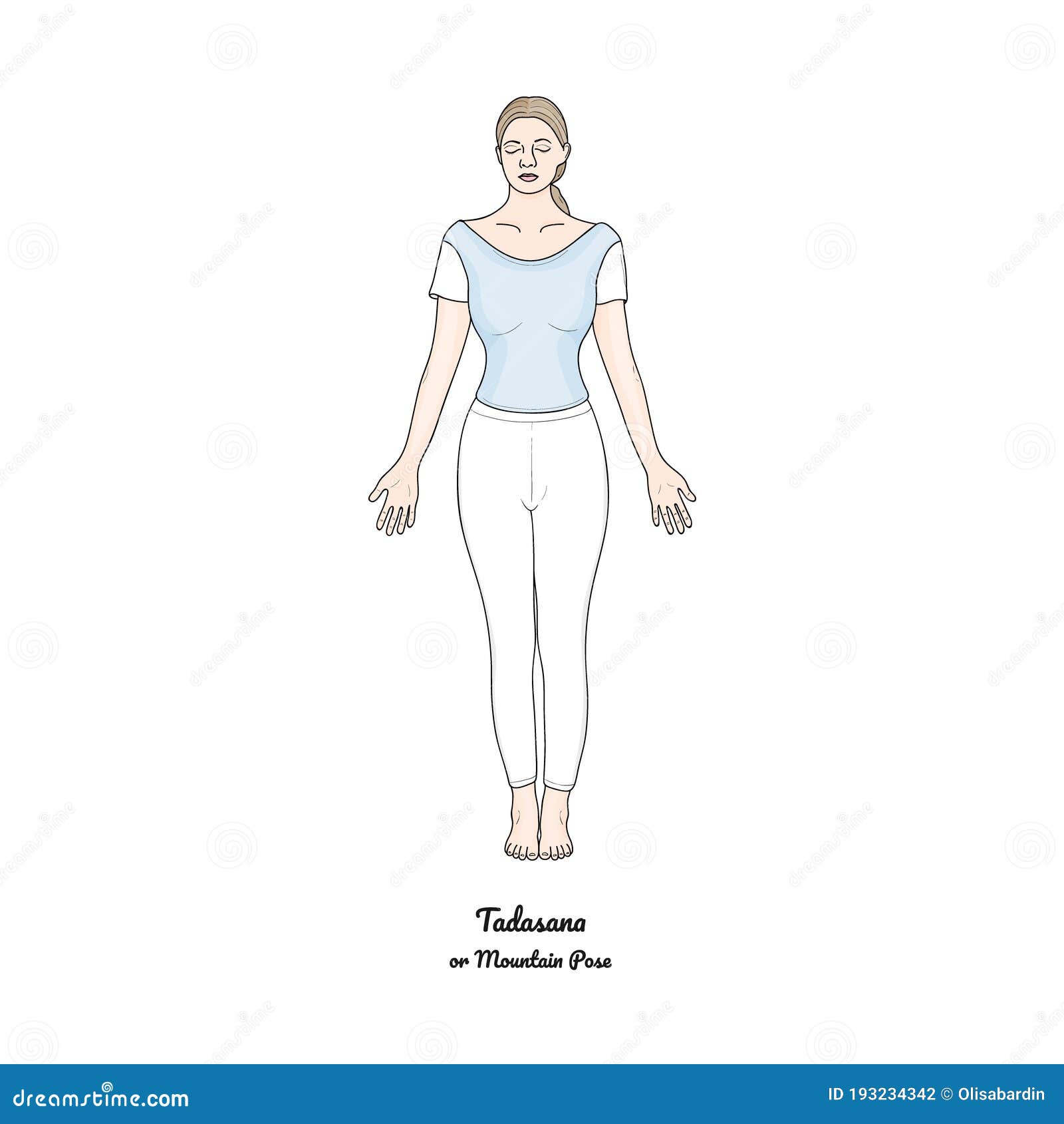 Tadasana or Mountain Pose. Palms Forward Variation. Vector Stock Vector ...