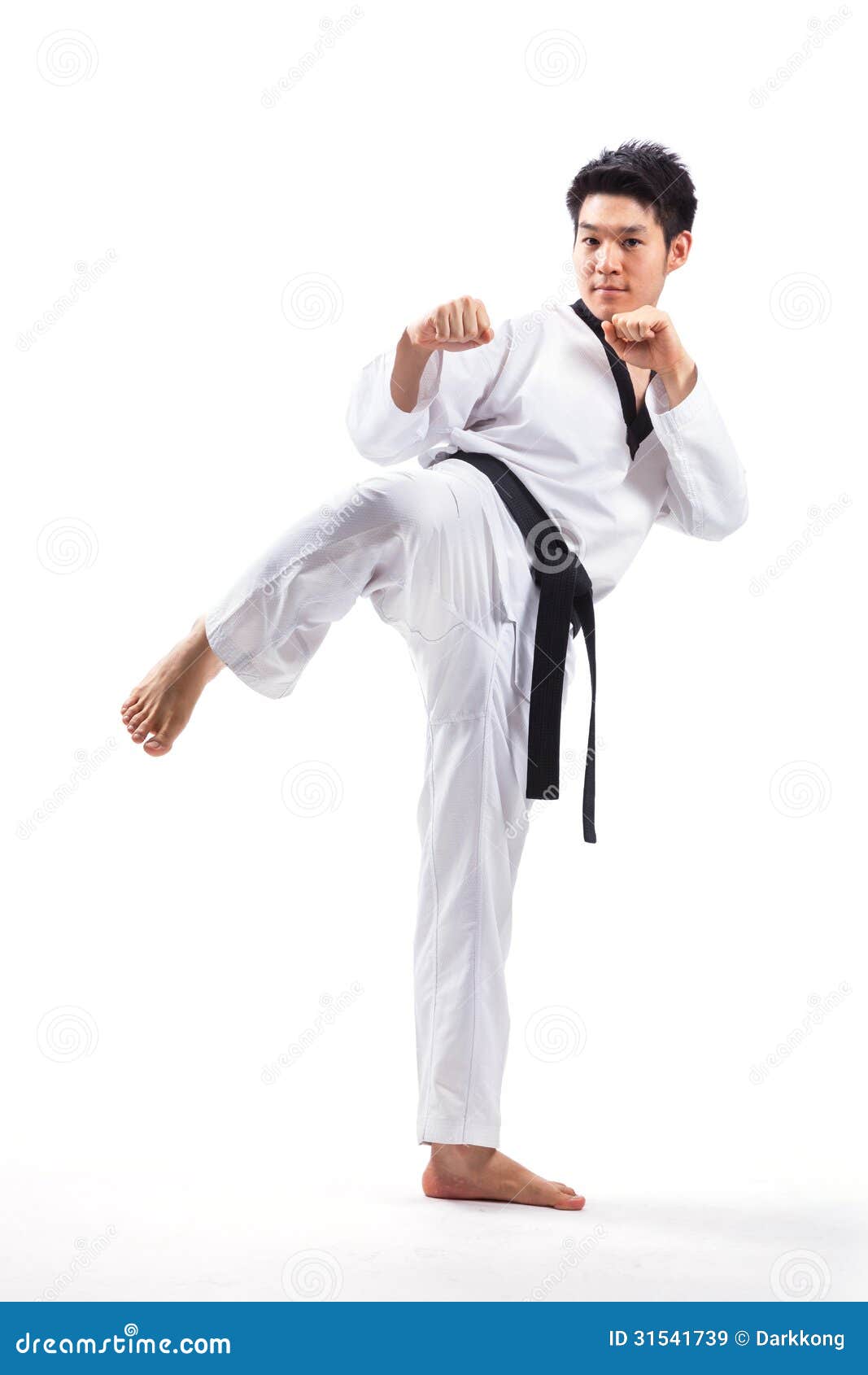 Taekwondo action stock image. Image of attack, kicking - 31541739
